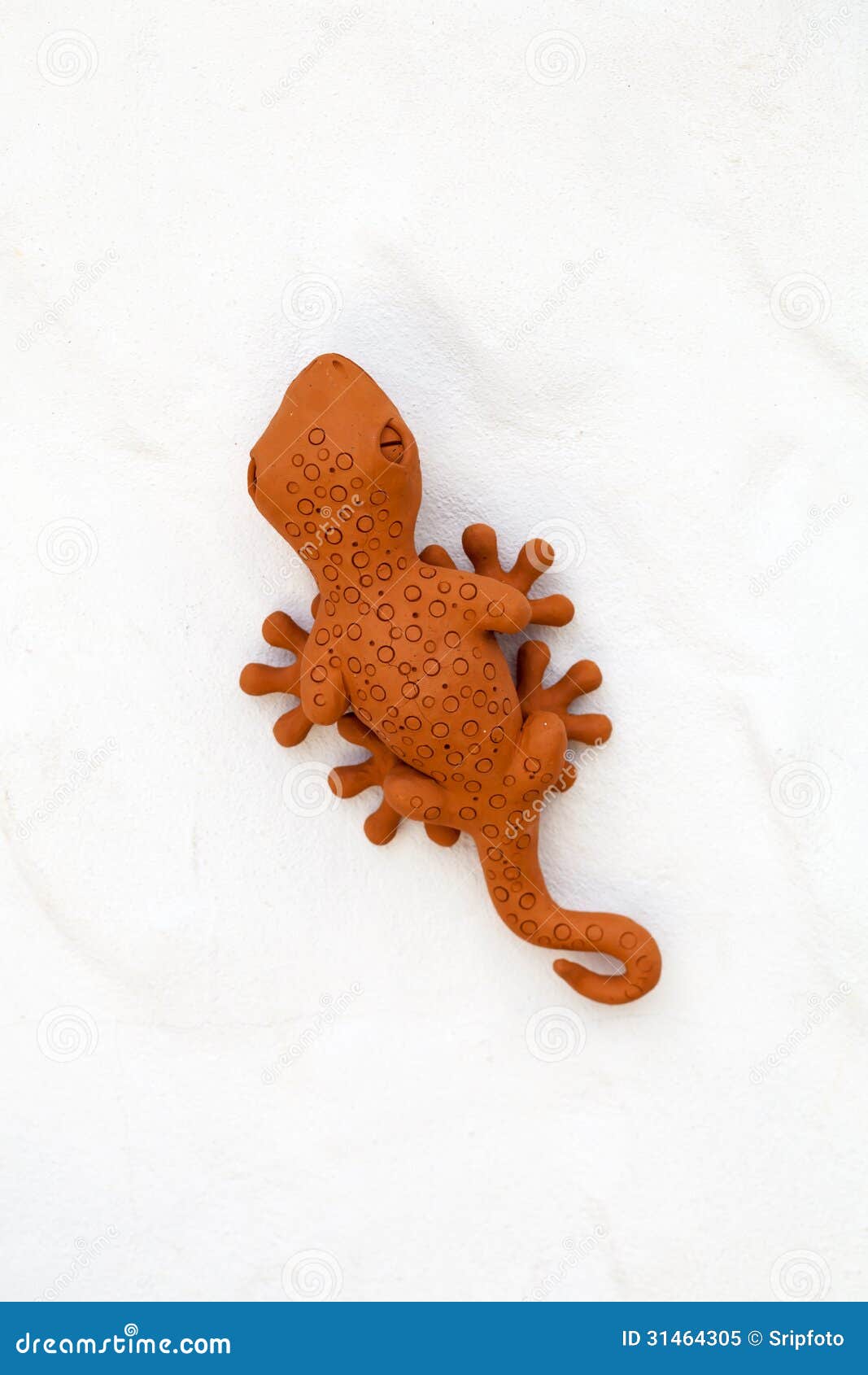 Doll lizard clay on wall stock image. Image of decorative - 31464305