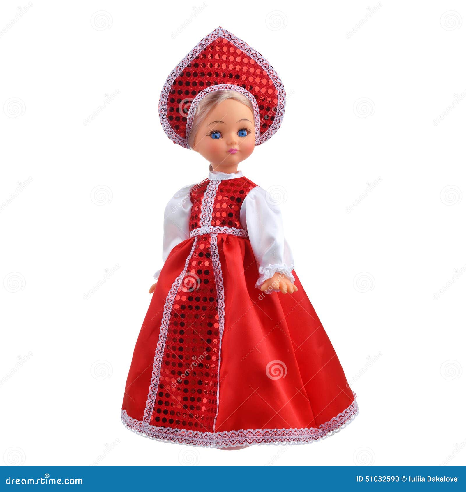 Doll in red dress stock photo. Image of retro, fine, childhood - 51032590