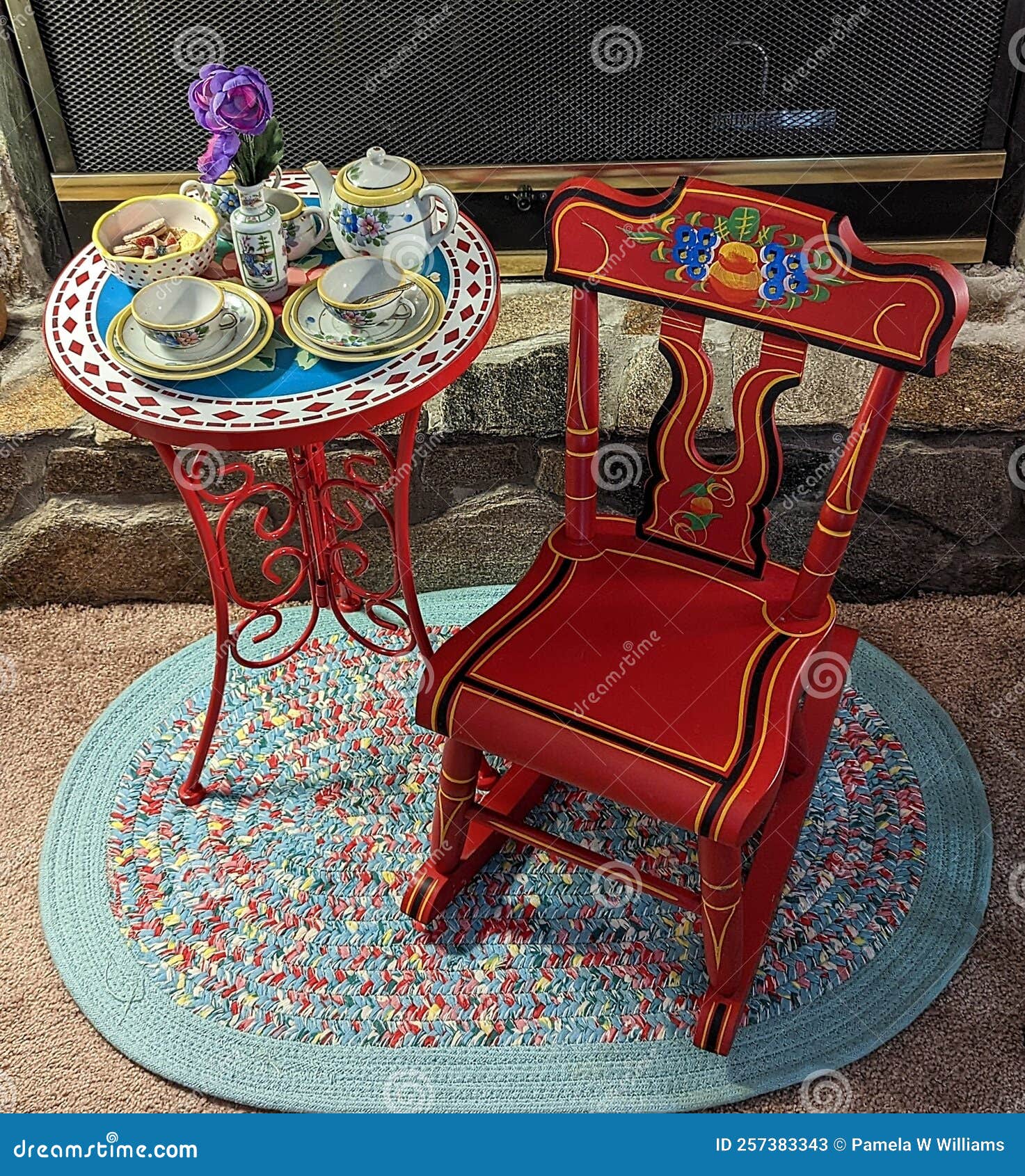 Doll Rocker & Tea Table Stock Image - Image of rocker, doll: 257383343