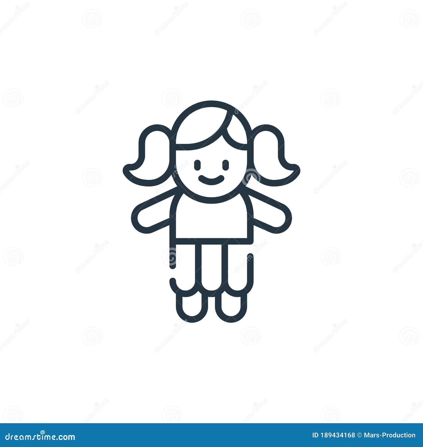 Doll Vector Icon Isolated on White Background. Outline, Thin Line Doll ...