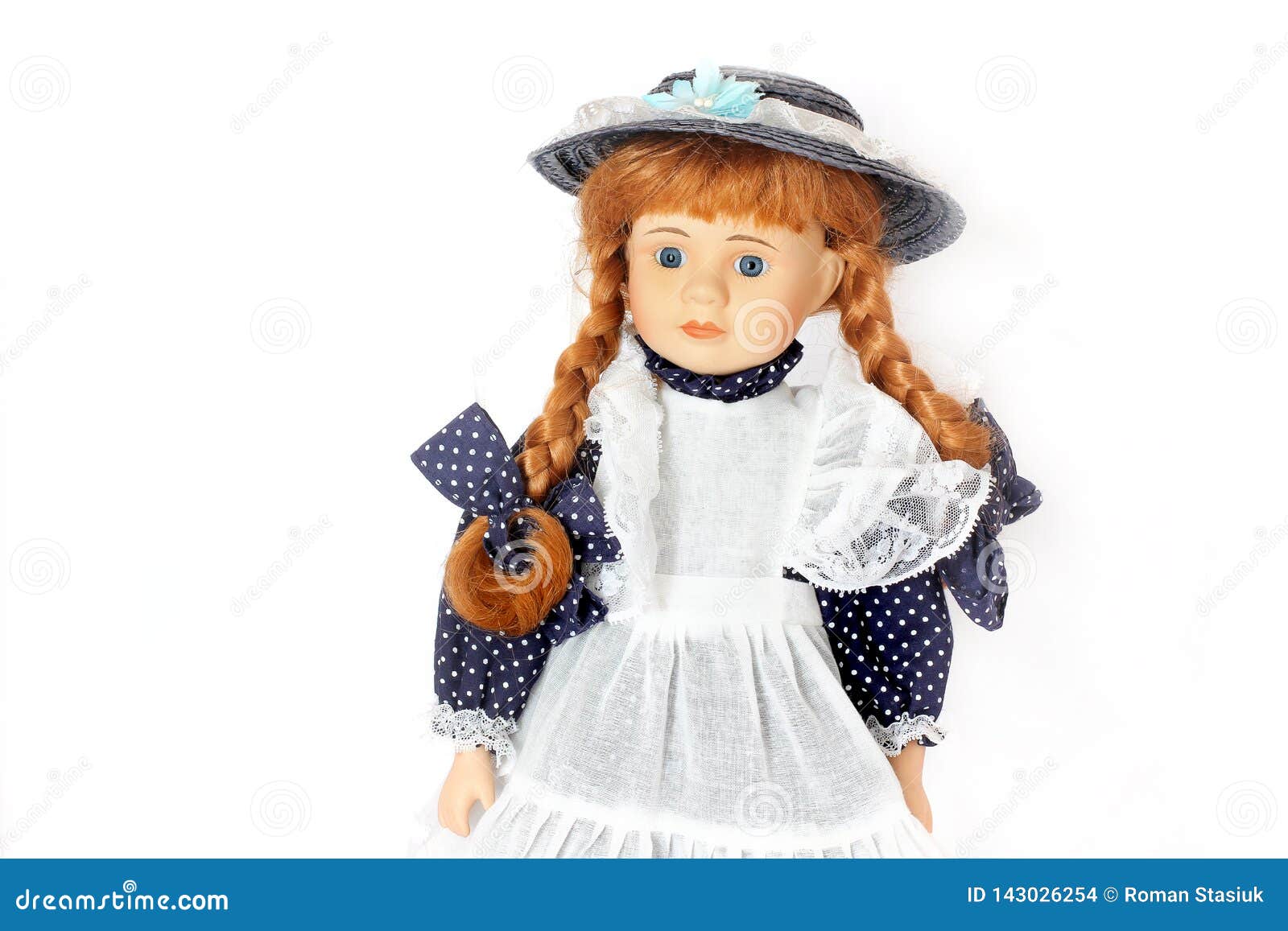 Doll on a white background stock photo. Image of childs - 143026254