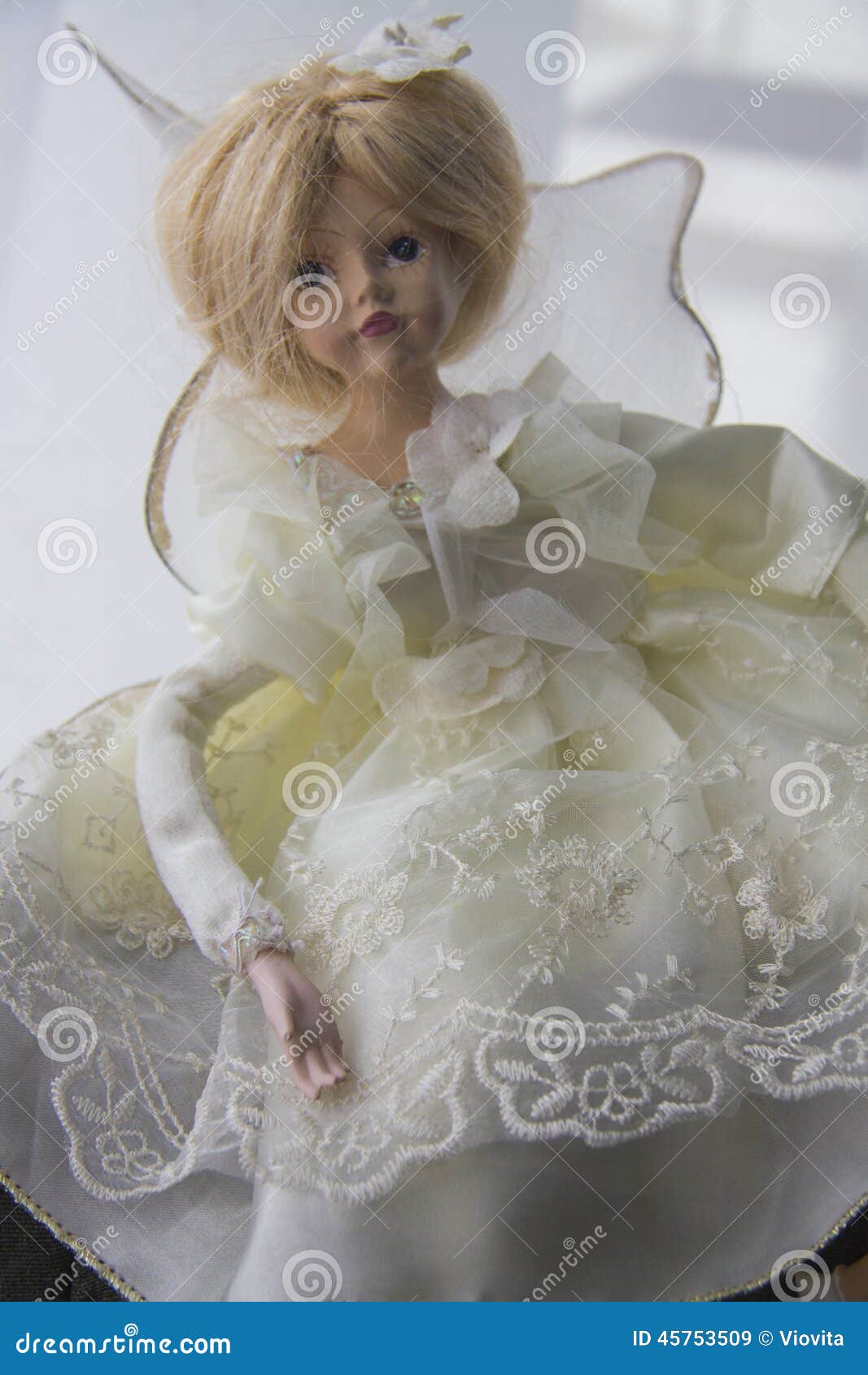 Doll in white dress stock image. Image of romance, face - 45753509