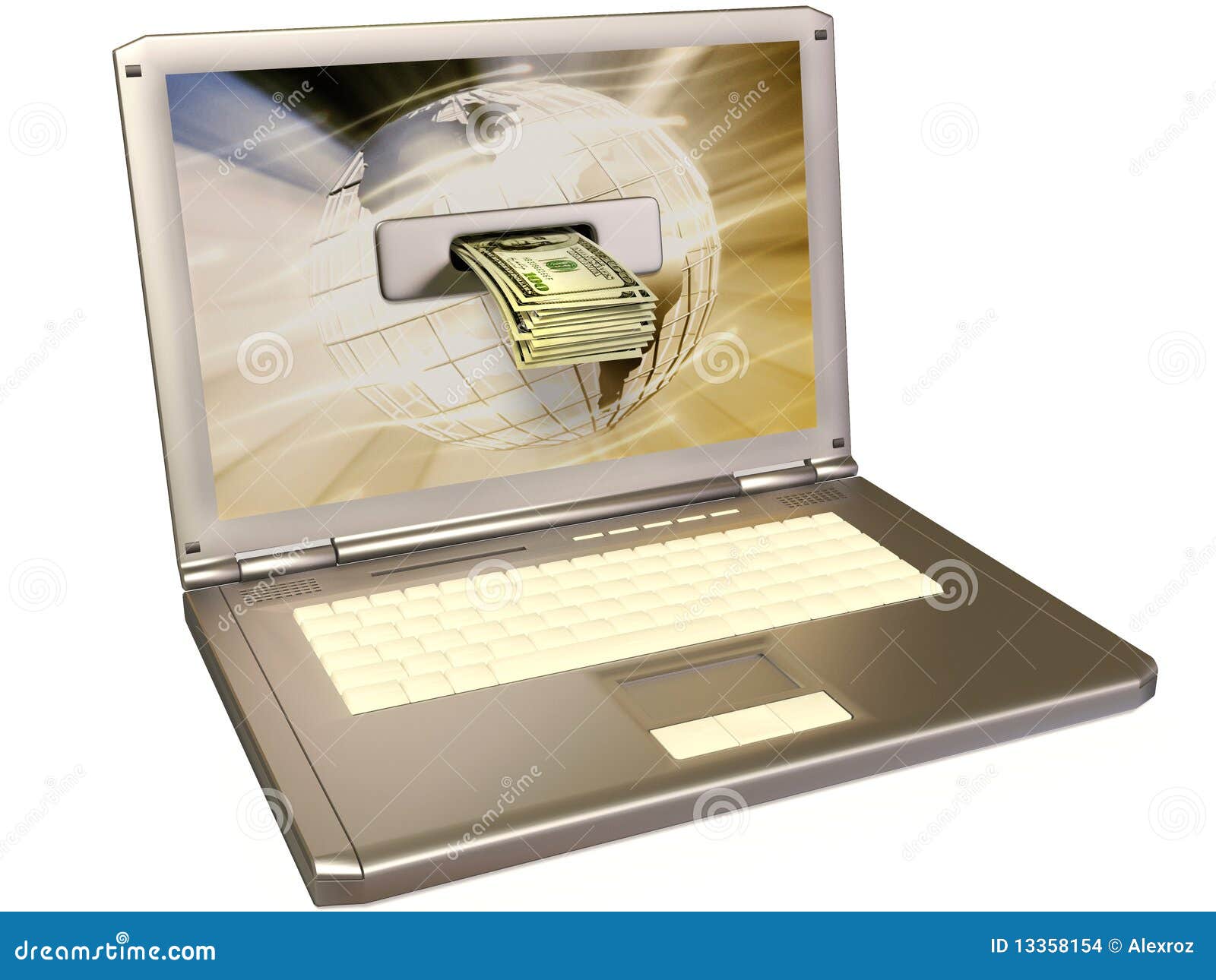Dollar stock illustration. Illustration of computer, businessman - 13358154