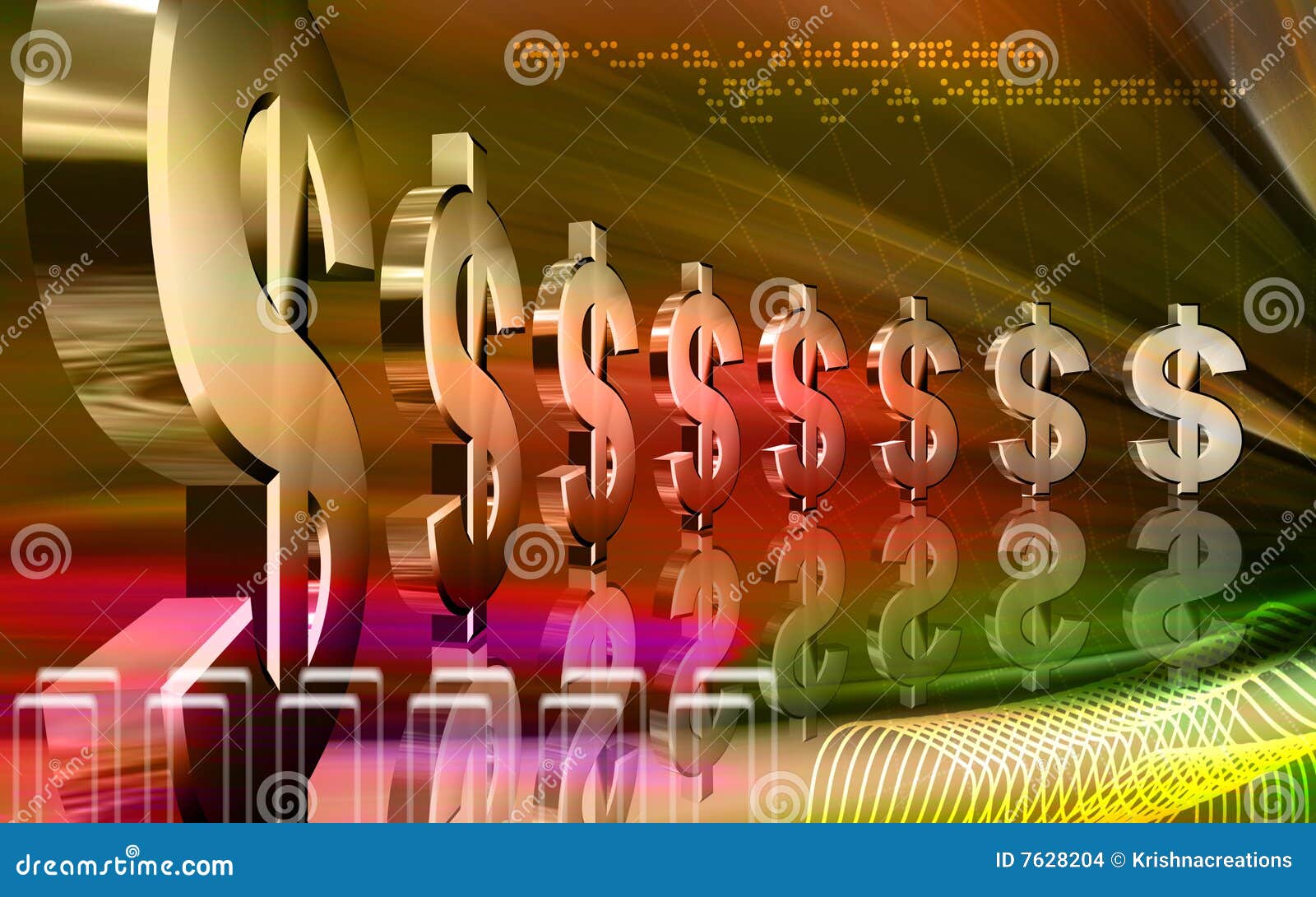 Dollar stock illustration. Illustration of effects, finance - 7628204