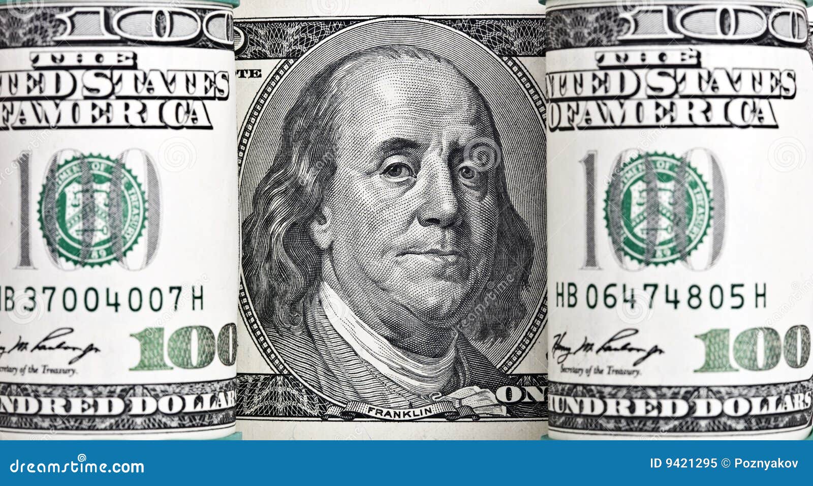 Dollar American Green Banknote Roll. Stock Image - Image of concept ...