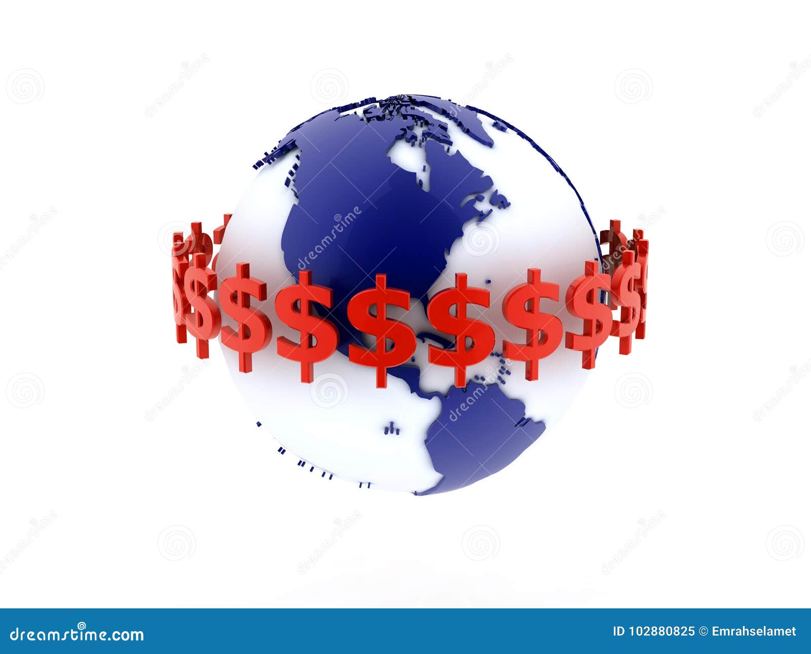 Dollar around the world stock illustration. Illustration of europe ...