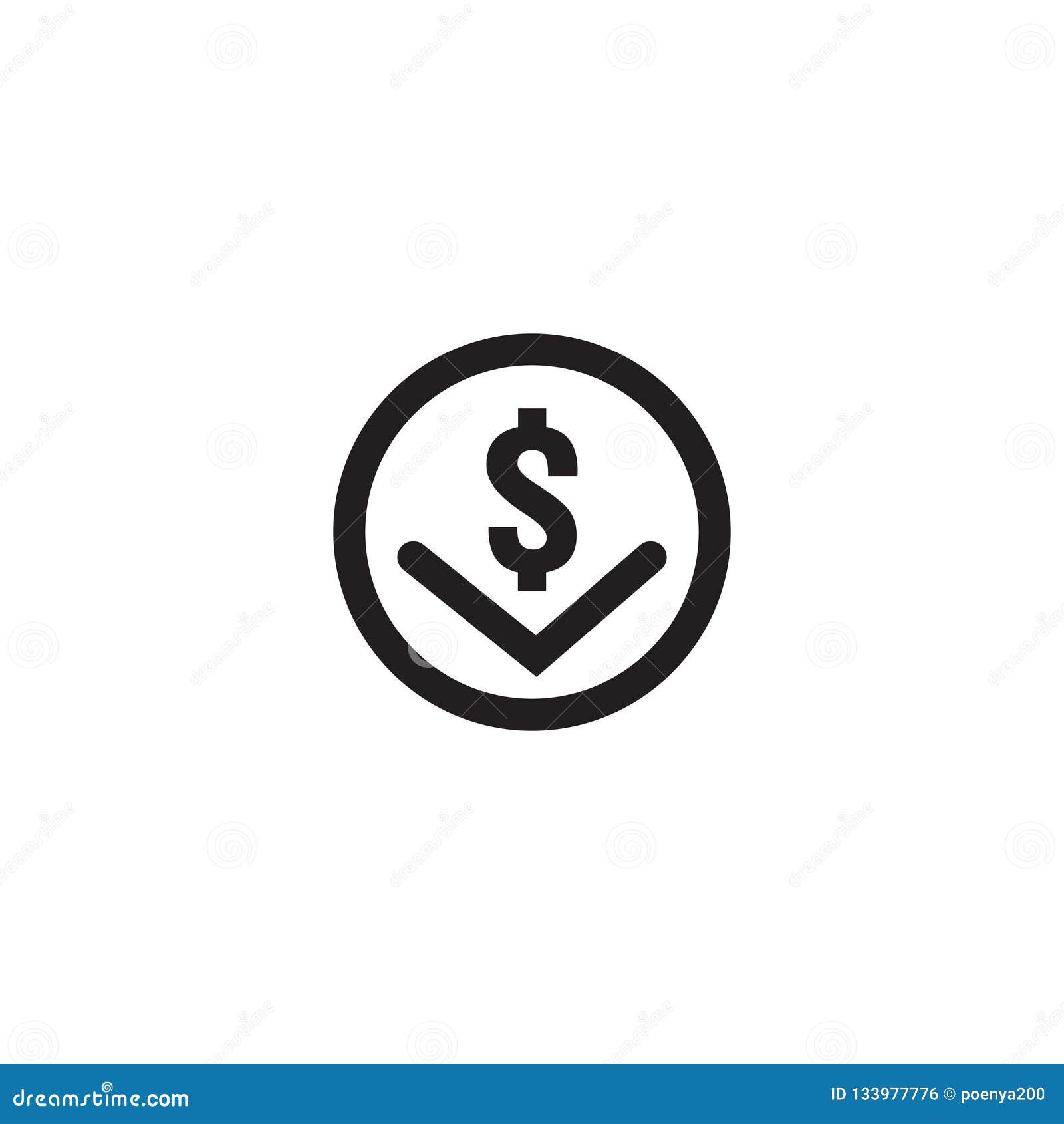 Dollar Arrow Decrease Icon. Money Arrow Symbol. Economy Stretching ...