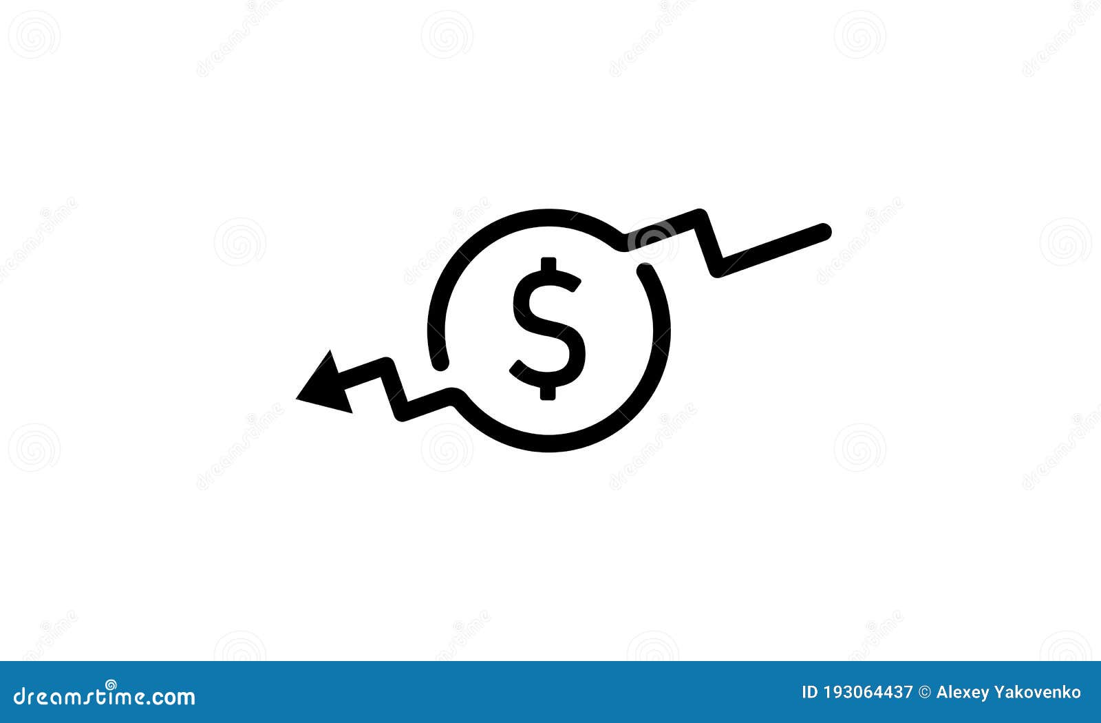 Arrow Decrease Icon Symbol. Economy Stretching Rising Drop Fall Down ...