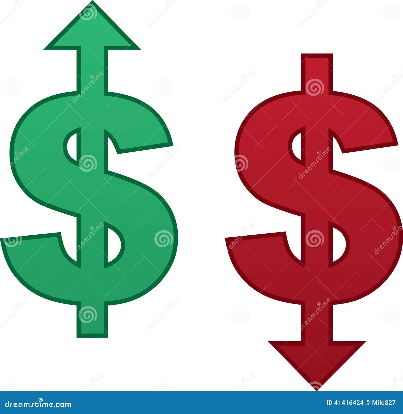 Dollar Arrow Up Down stock vector. Illustration of crisis - 41416424
