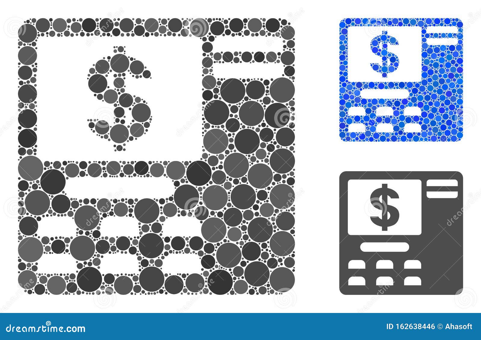 Dollar ATM Mosaic Icon of Circles Stock Illustration - Illustration of ...