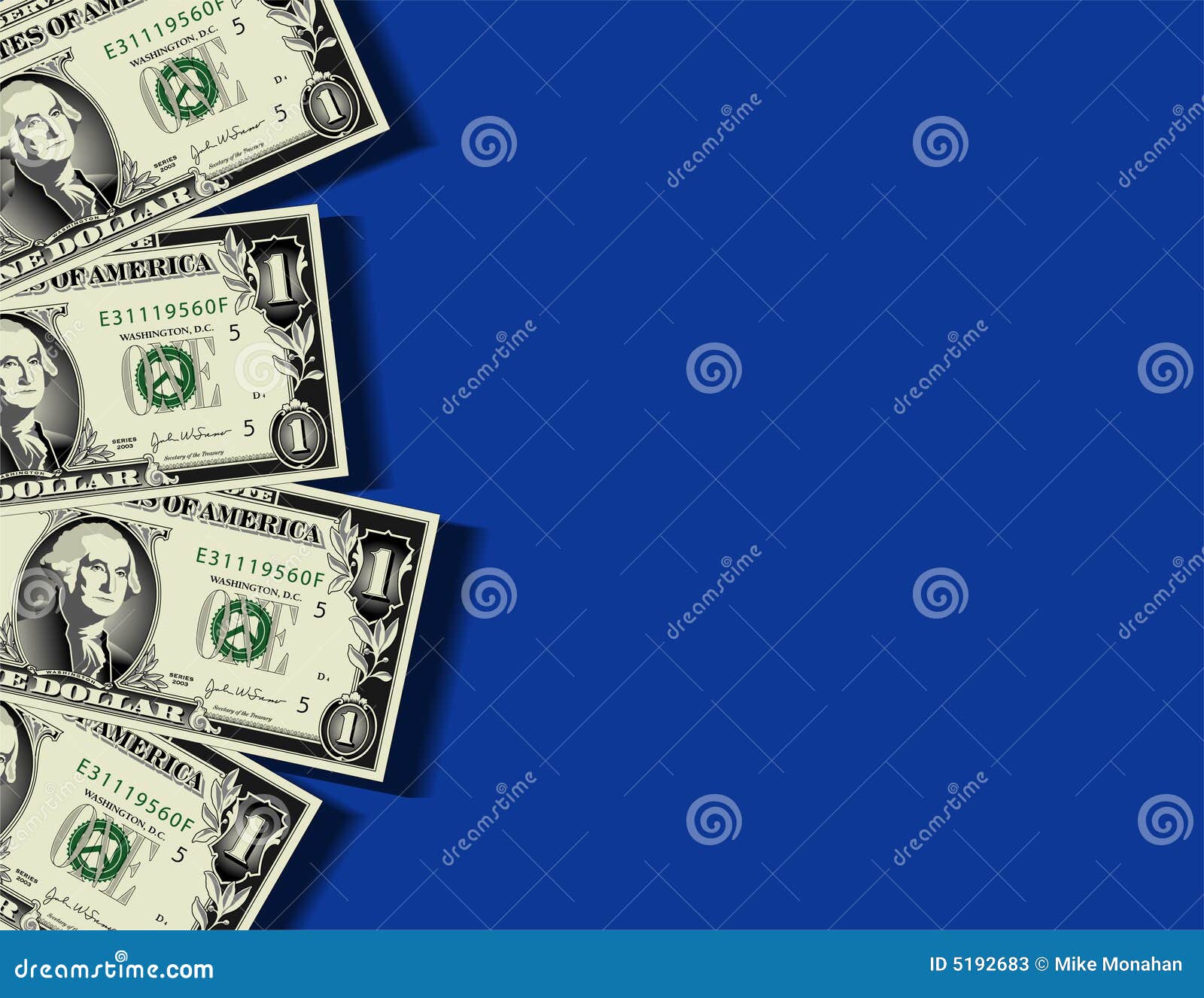 Dollar background stock vector. Illustration of currency - 5192683
