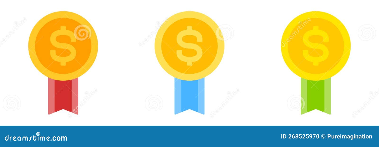 Dollar Badge in Flat Style Isolated Stock Vector - Illustration of ...