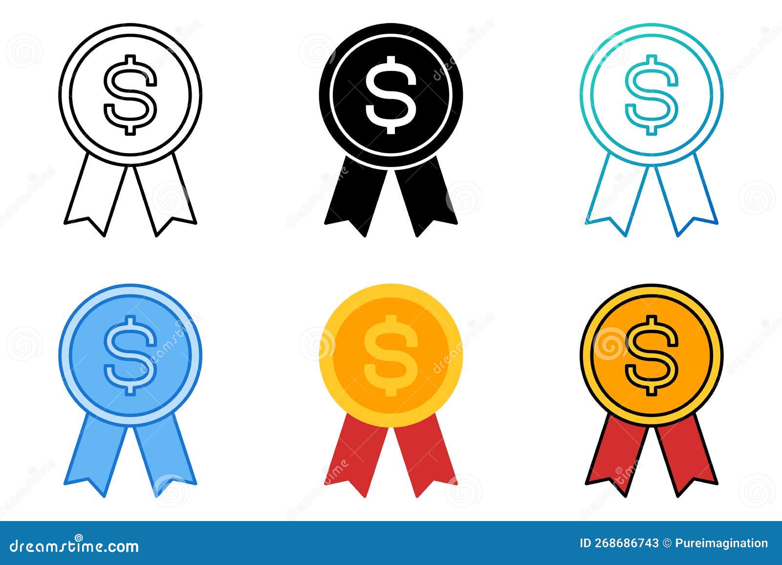 Dollar Badge in Flat Style Isolated Stock Vector - Illustration of ...