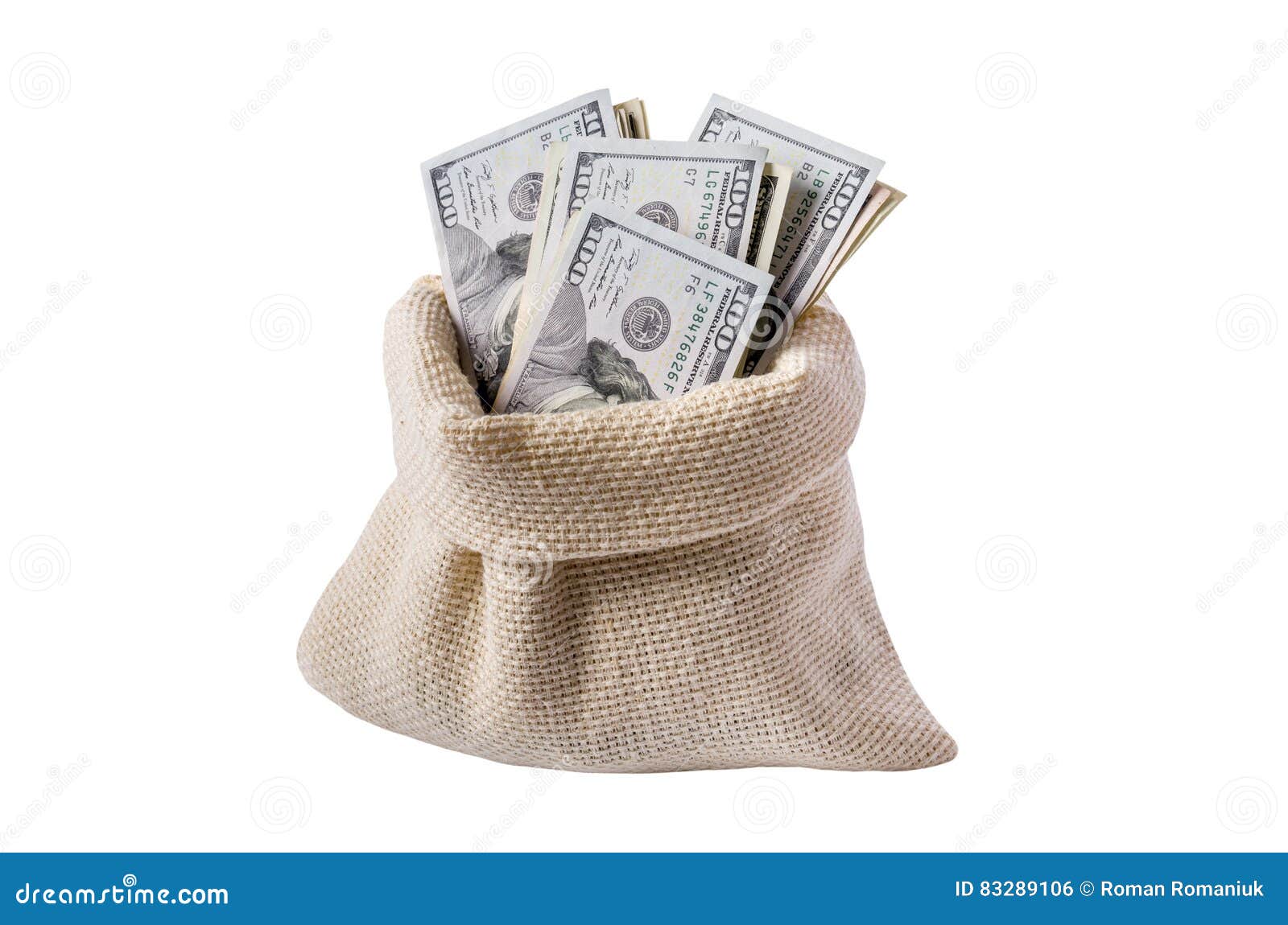 Dollar in bag isolated stock photo. Image of economy - 83289106