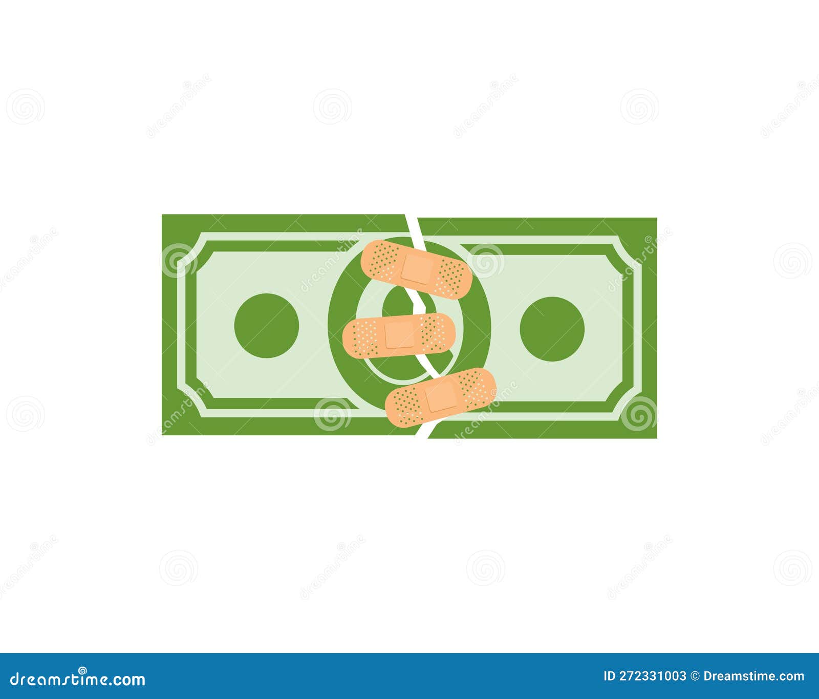 Dollar with Band-aid. Caring and Helping Money Stock Vector ...
