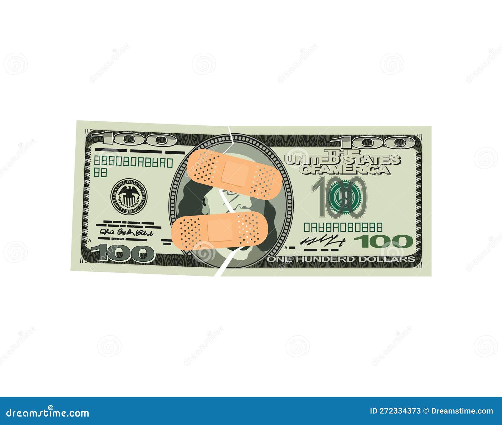 Dollar with Band-aid. Caring and Helping Money Stock Vector ...