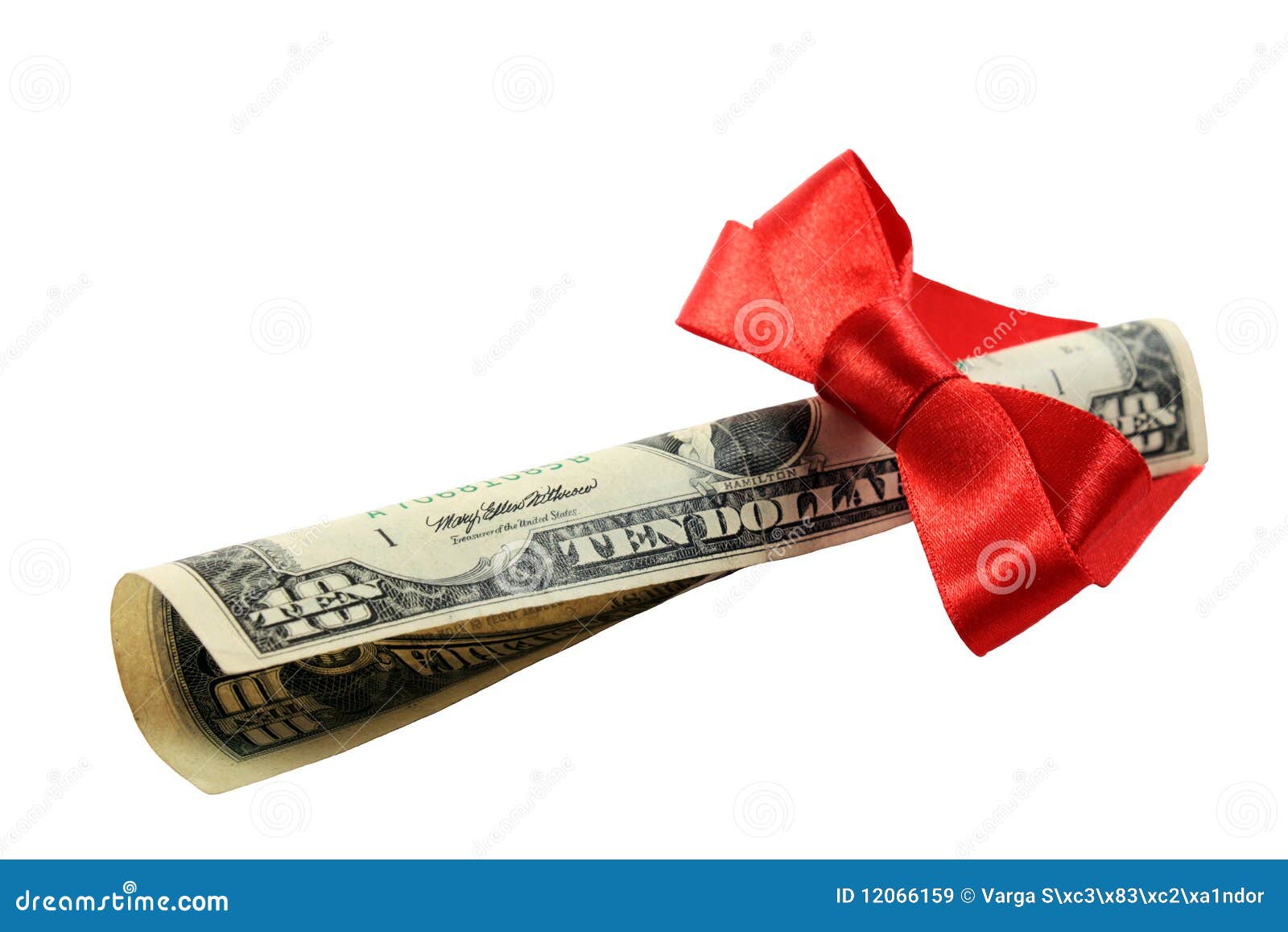 Dollar Banknote As Christmas Gift Stock Image - Image of stack, dollars ...