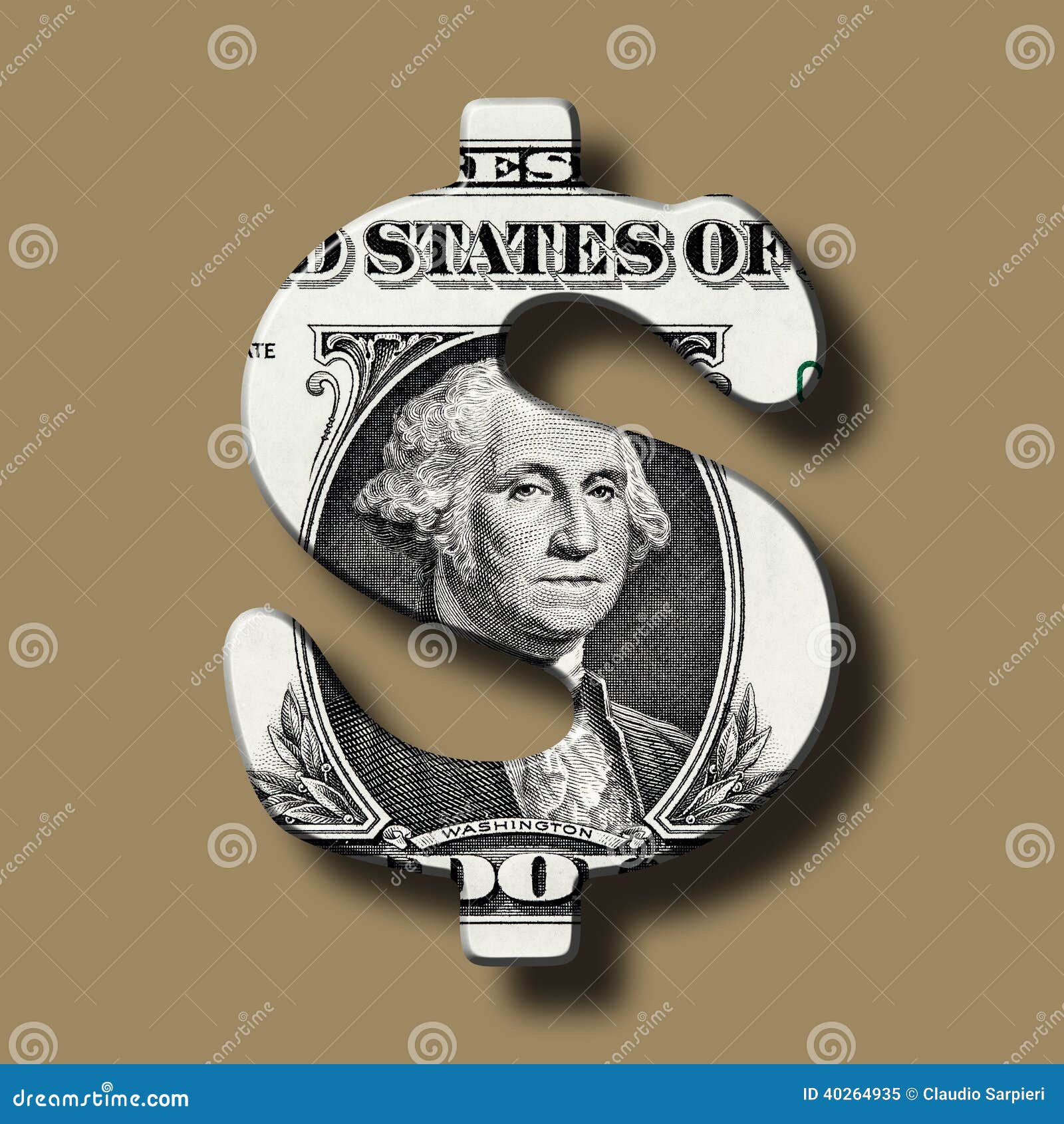 Dollar Banknote on Dollar Symbol Stock Illustration - Illustration of ...