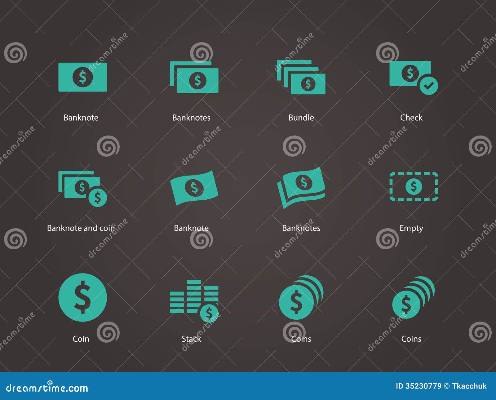 Dollar Banknote icons. stock vector. Illustration of graphic - 35230779