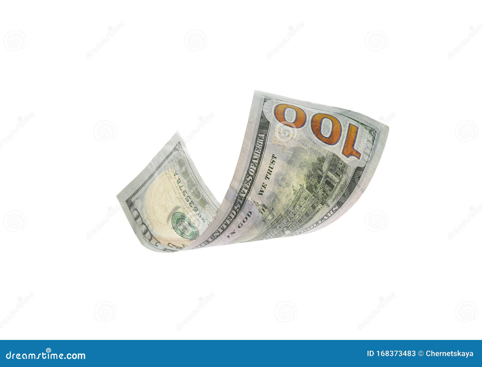 Dollar Banknote Isolated. Flying Money Stock Image - Image of isolated ...