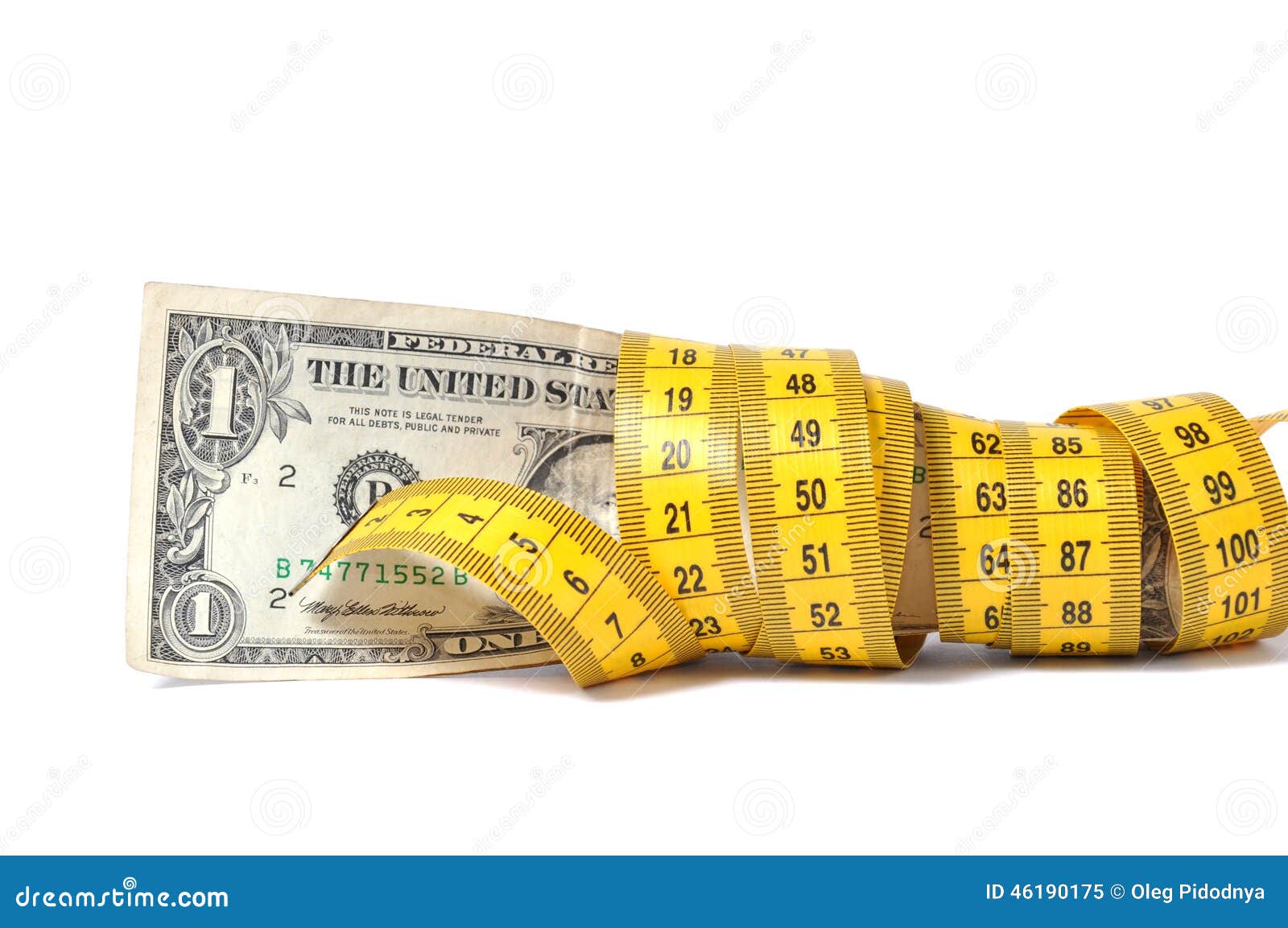 Dollar Banknote and Measure Tape Stock Image - Image of bill, finance ...