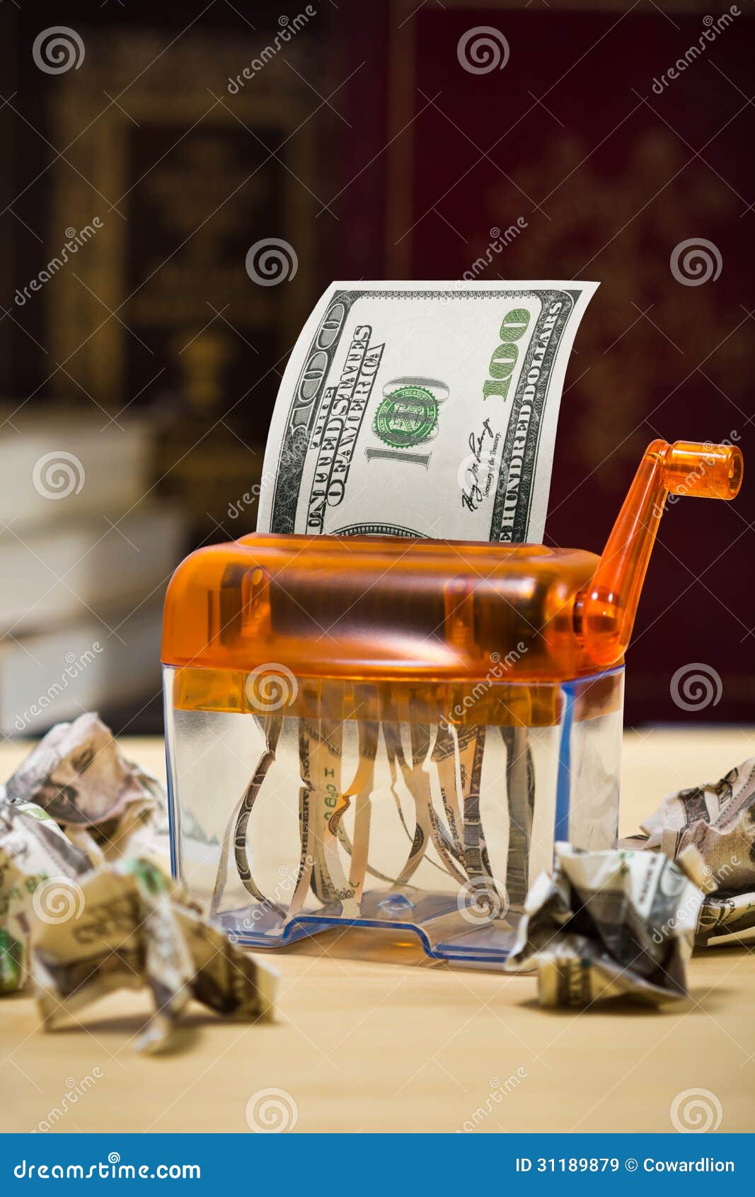 Dollar Banknote in a Paper Shredder Stock Image - Image of buck ...