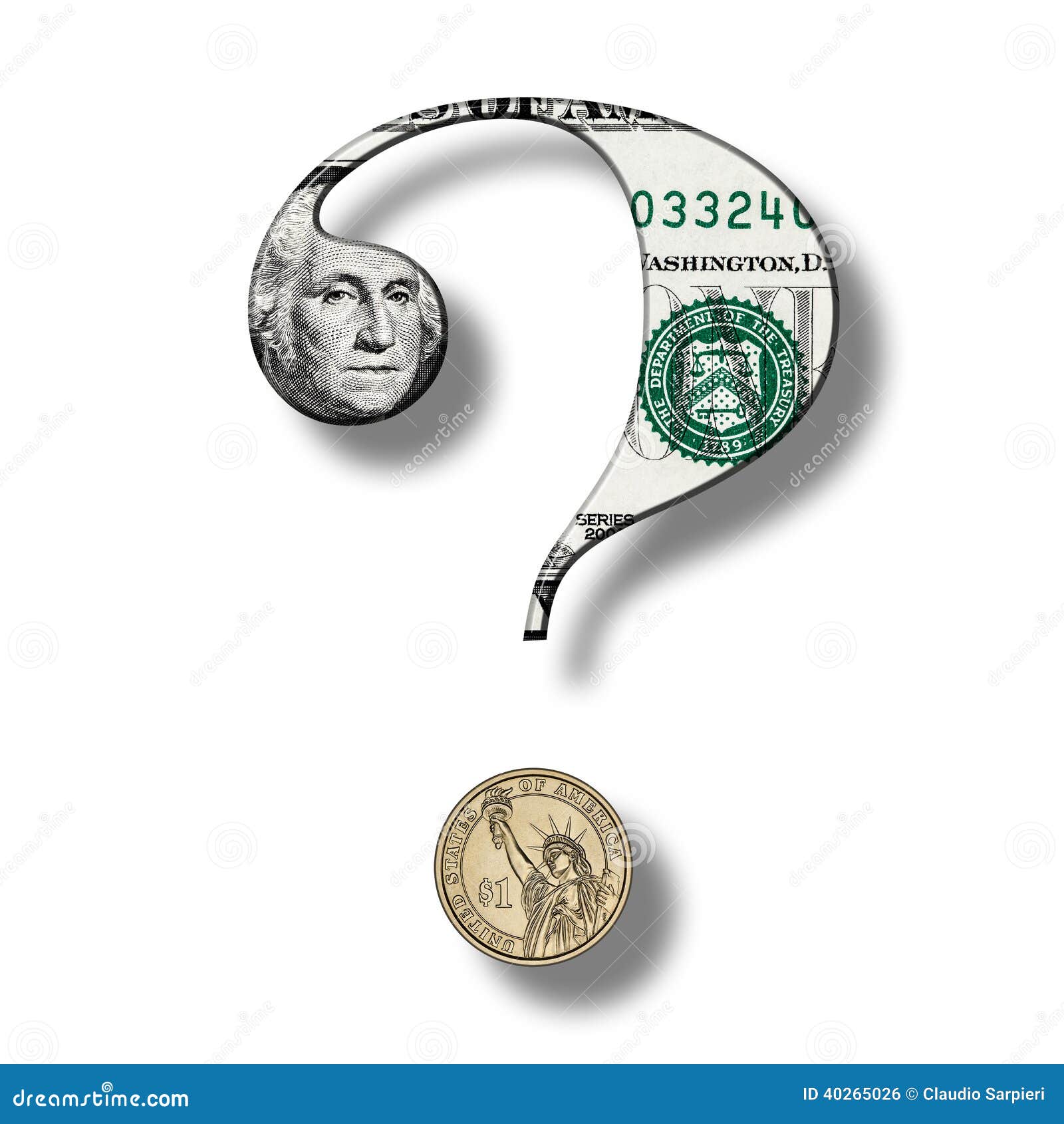 Dollar Banknote on Question Mark Stock Illustration - Illustration of ...