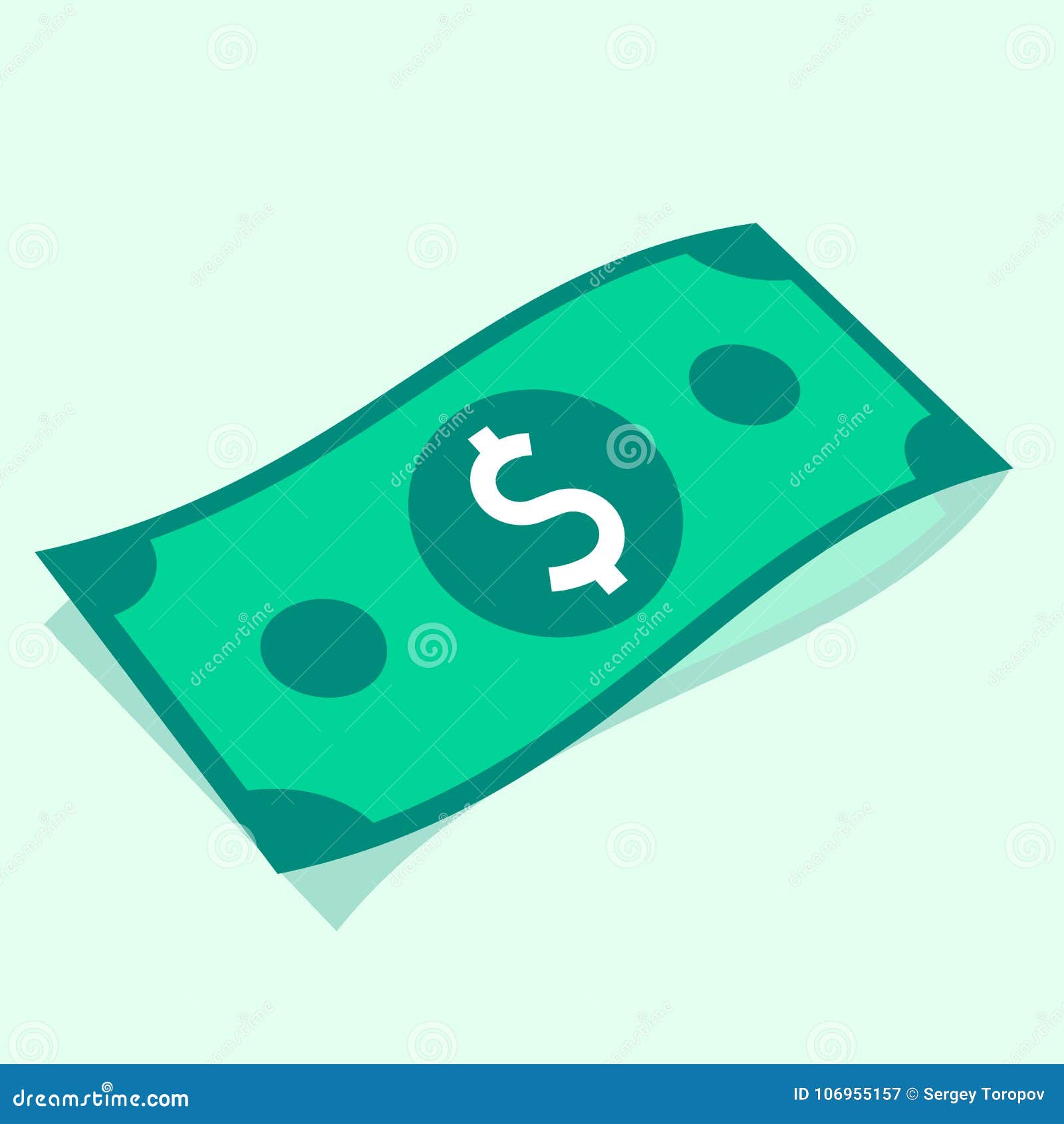 Dollar banknote icon stock vector. Illustration of bill - 106955157