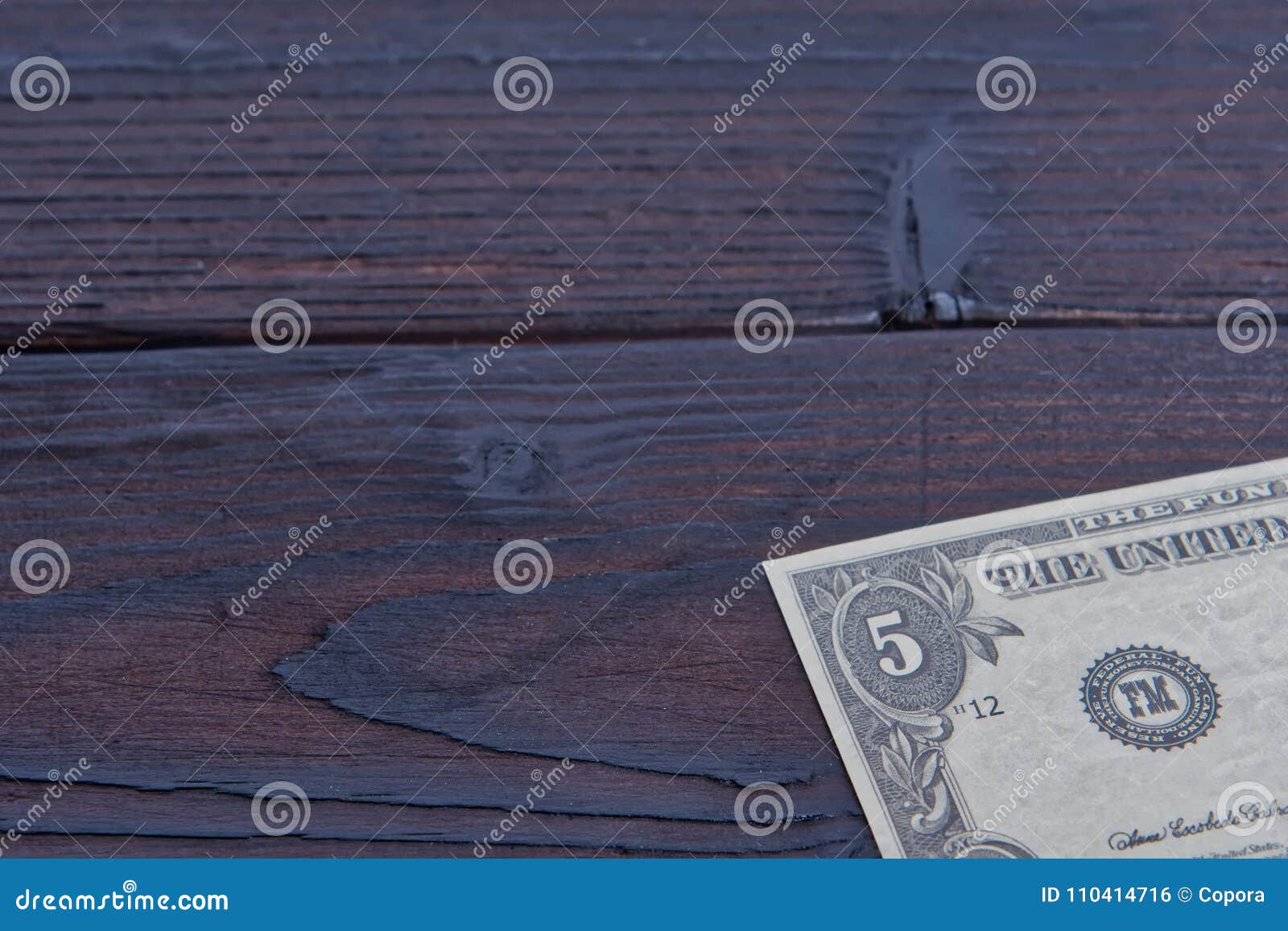 Dollar banknote on a table stock photo. Image of wealth - 110414716