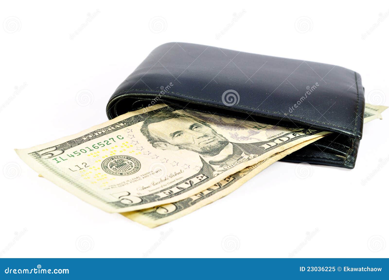 Dollar banknote and wallet stock image. Image of black - 23036225
