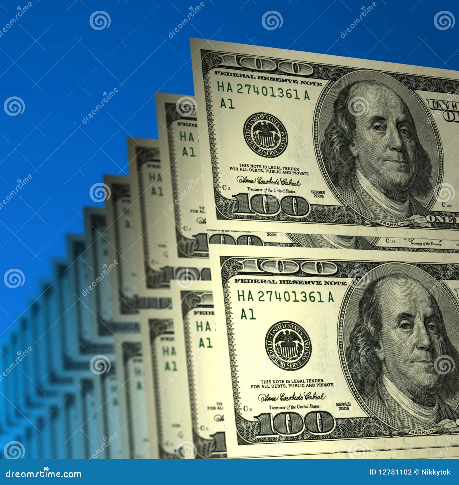 Dollar banknotes stock photo. Image of light, multitude - 12781102