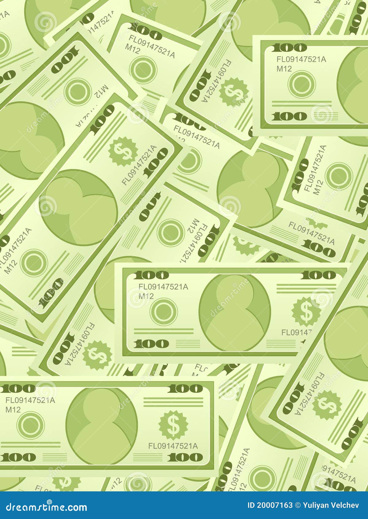 Dollar Banknotes Background Vertical Stock Vector - Illustration of ...