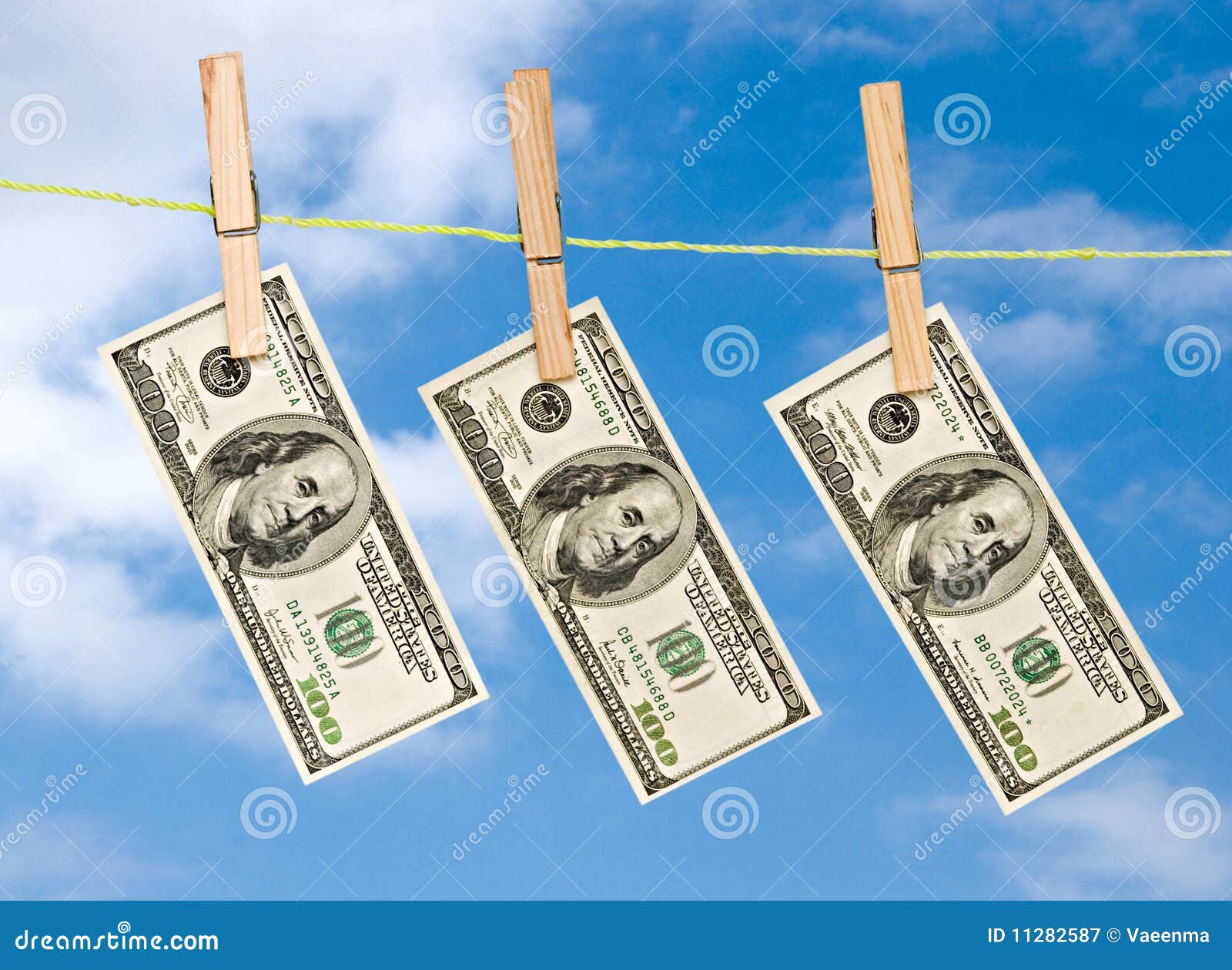 Dollar Banknotes Drying after Laundry Stock Image - Image of laundered ...