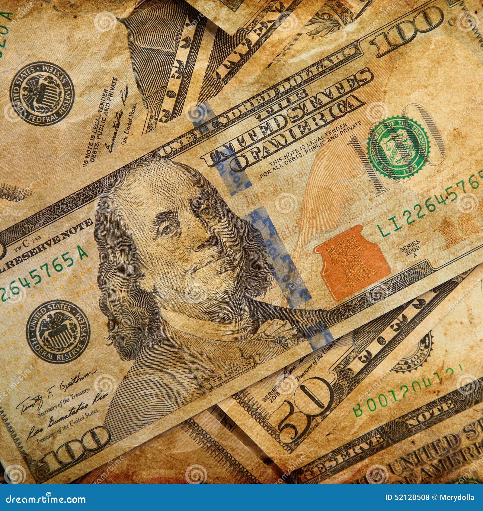 Dollar Banknotes on Grunge Background Stock Photo - Image of banknotes ...