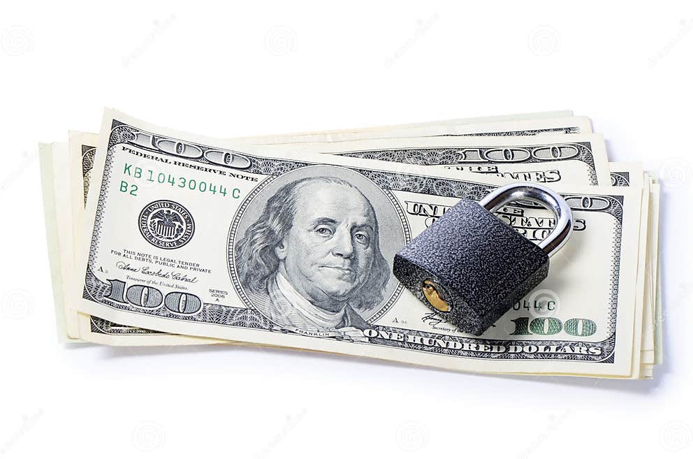 Dollar Banknotes with the Lock Closeup Stock Photo - Image of padlock ...