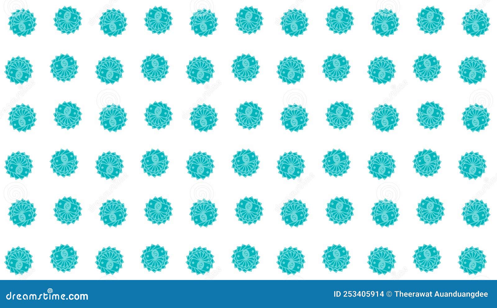 Dollar Banknotes Stacked in Circles, Repeating Patterns and Green ...