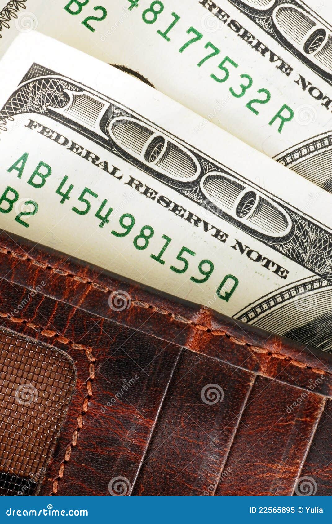 Dollar banknotes in wallet stock image. Image of inside - 22565895