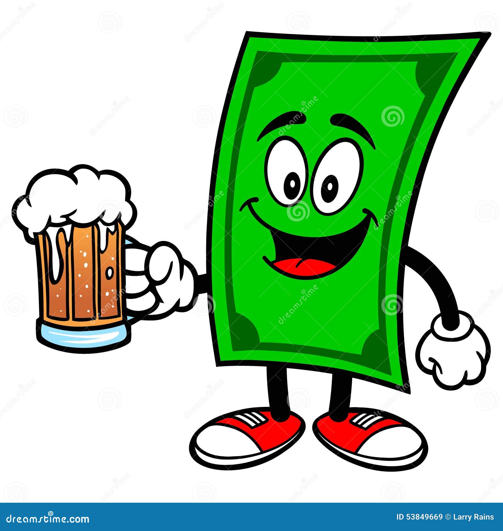 Dollar with Beer stock vector. Illustration of wealth - 53849669