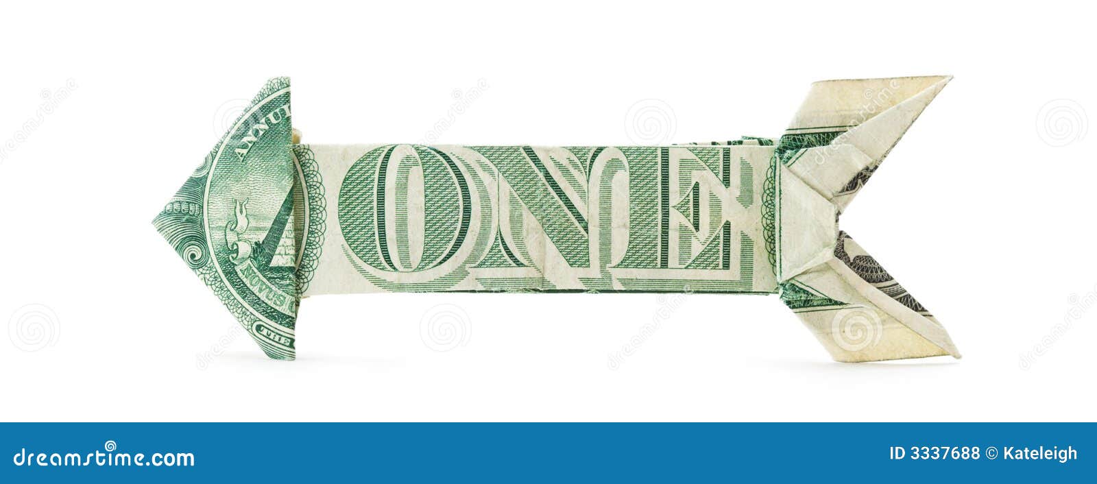 Dollar Bill Arrow stock photo. Image of white, fold, green - 3337688