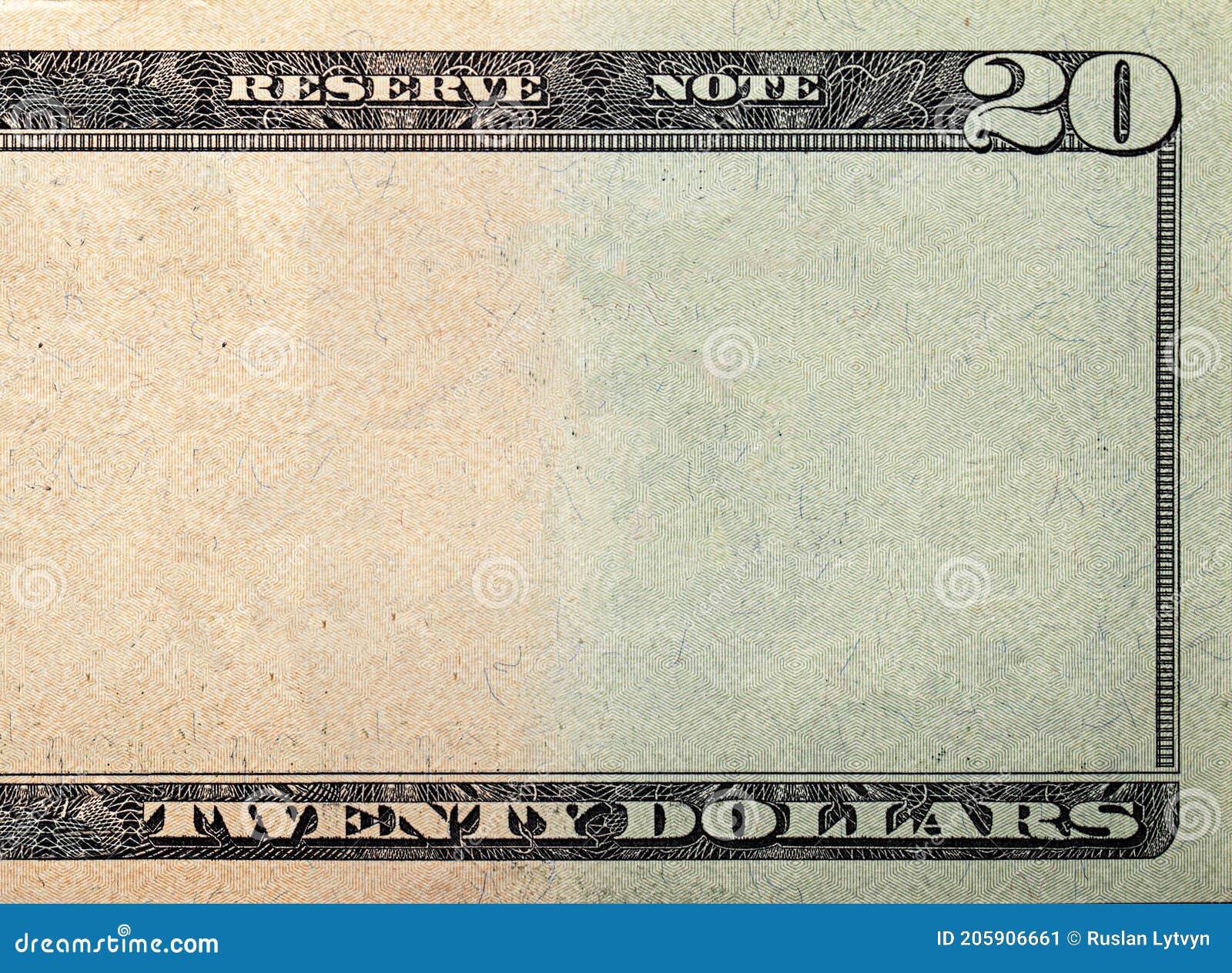 20 Dollar Bill with Empty Middle Area Stock Image - Image of copy, bank ...