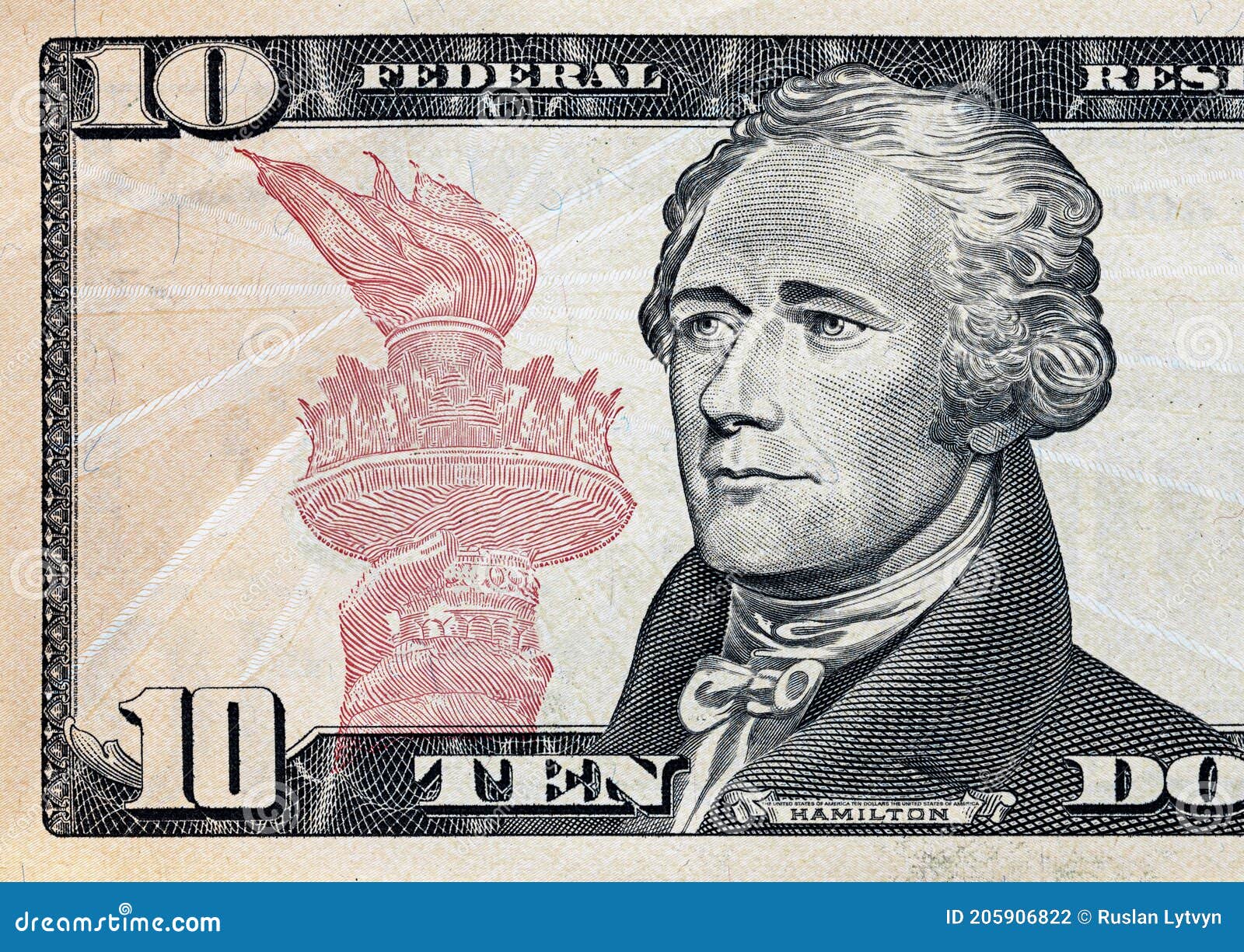 10 Dollar Bill with Empty Middle Area Stock Photo - Image of isolated ...