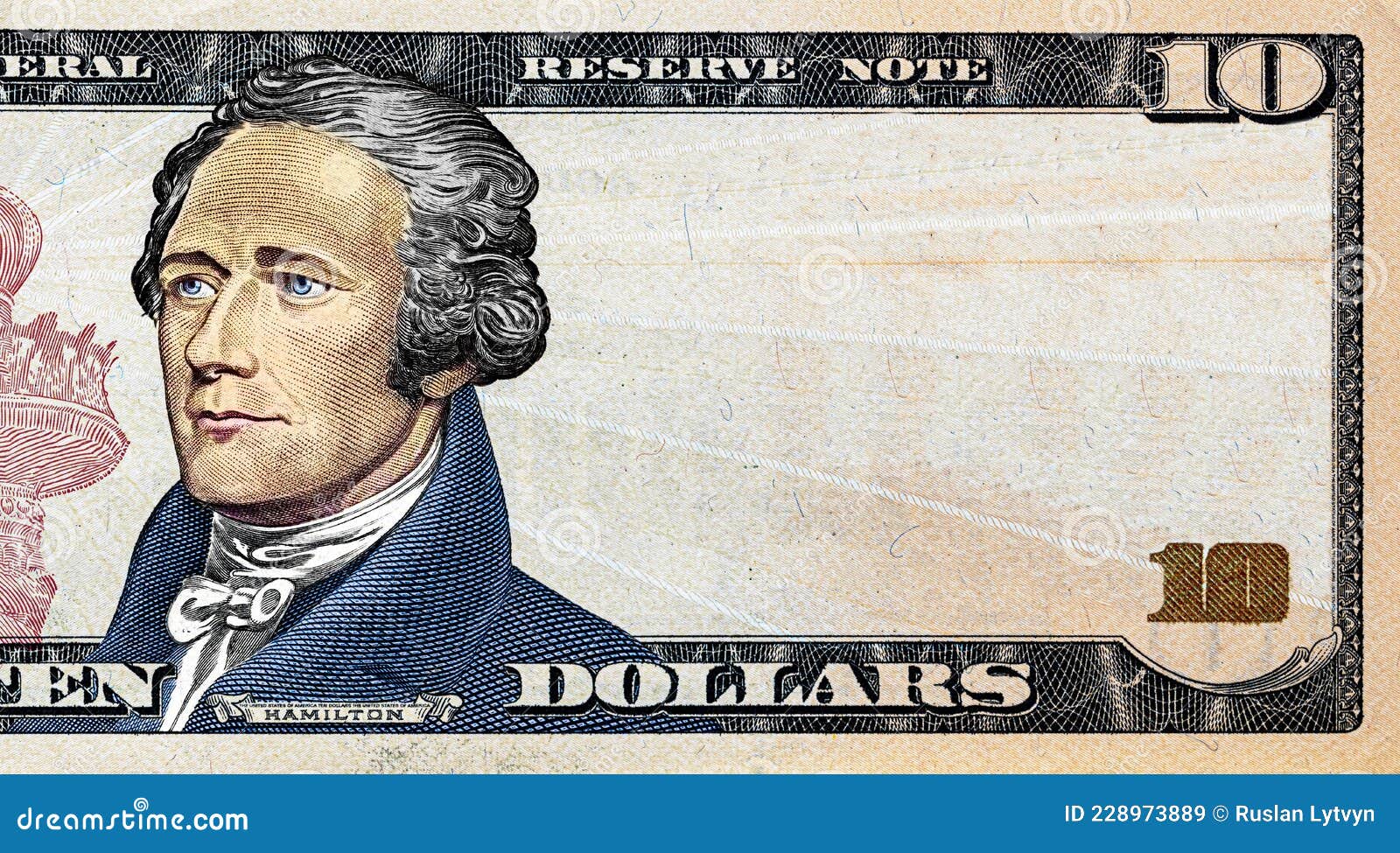 10 Dollar Bill with Empty Middle Stock Image - Image of copyspace ...