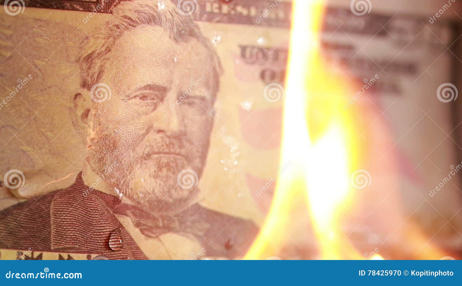 Dollar Bill on Fire. Fire and Money. 50 Stock Footage - Video of ...