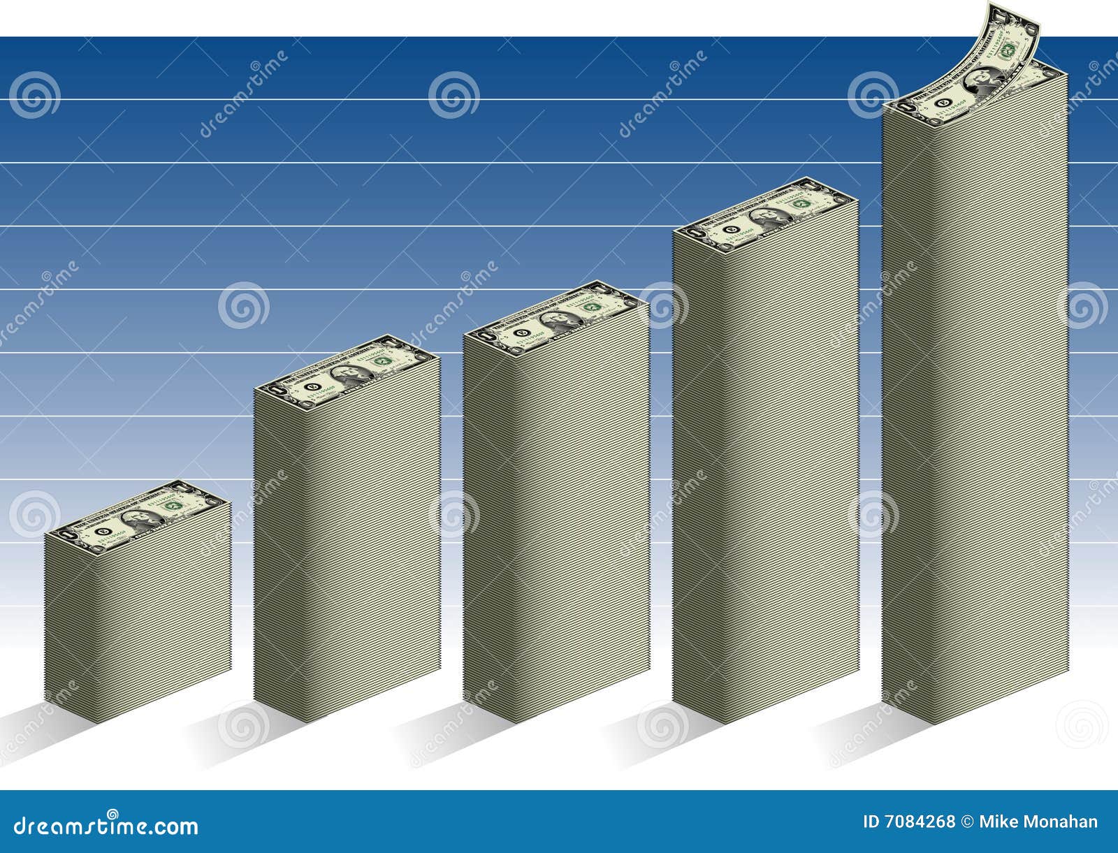 Dollar bill graph stock vector. Illustration of communication - 7084268