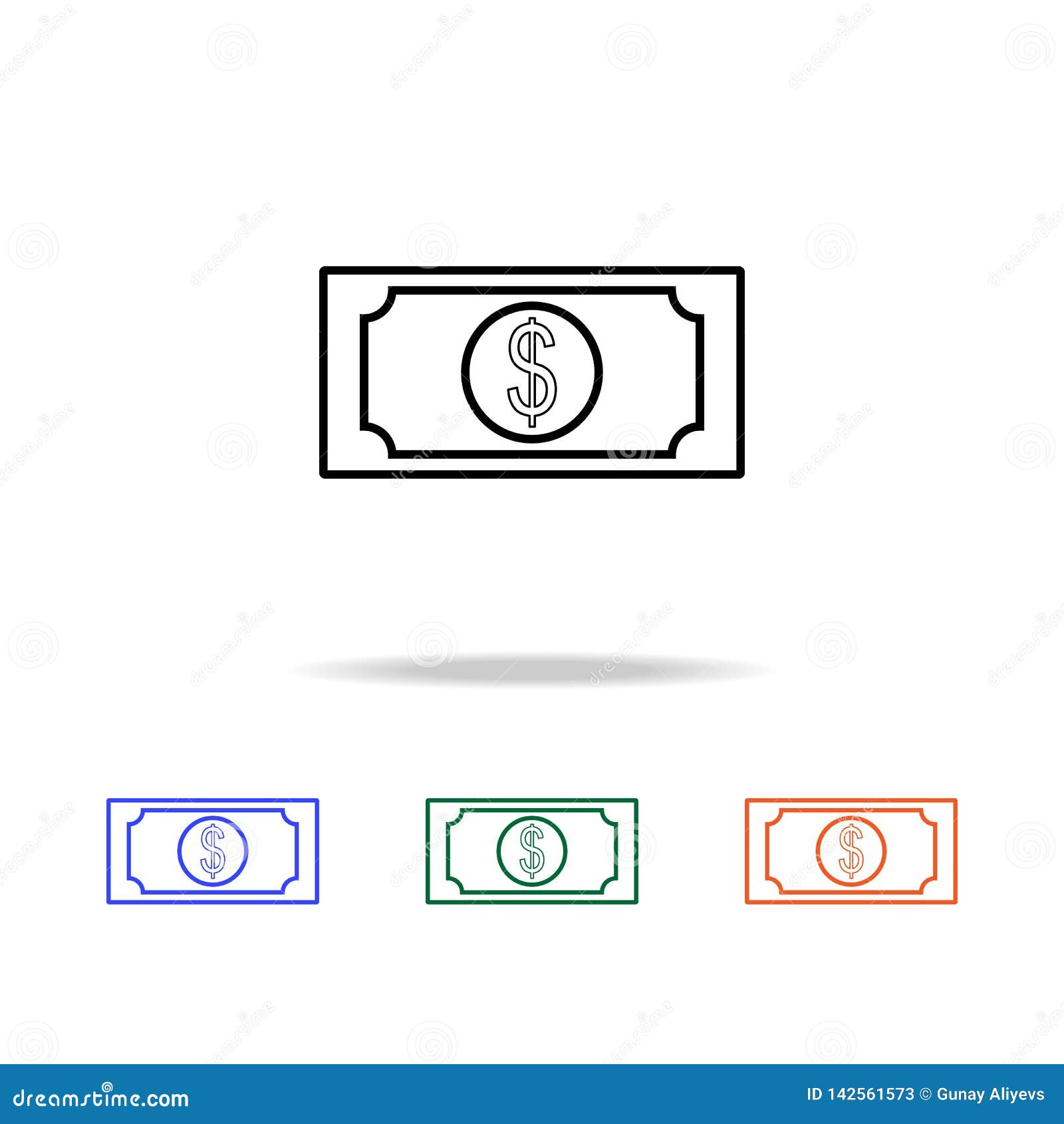 Dollar Bill Icon. Elements of Simple Web Icon in Multi Color. Premium ...