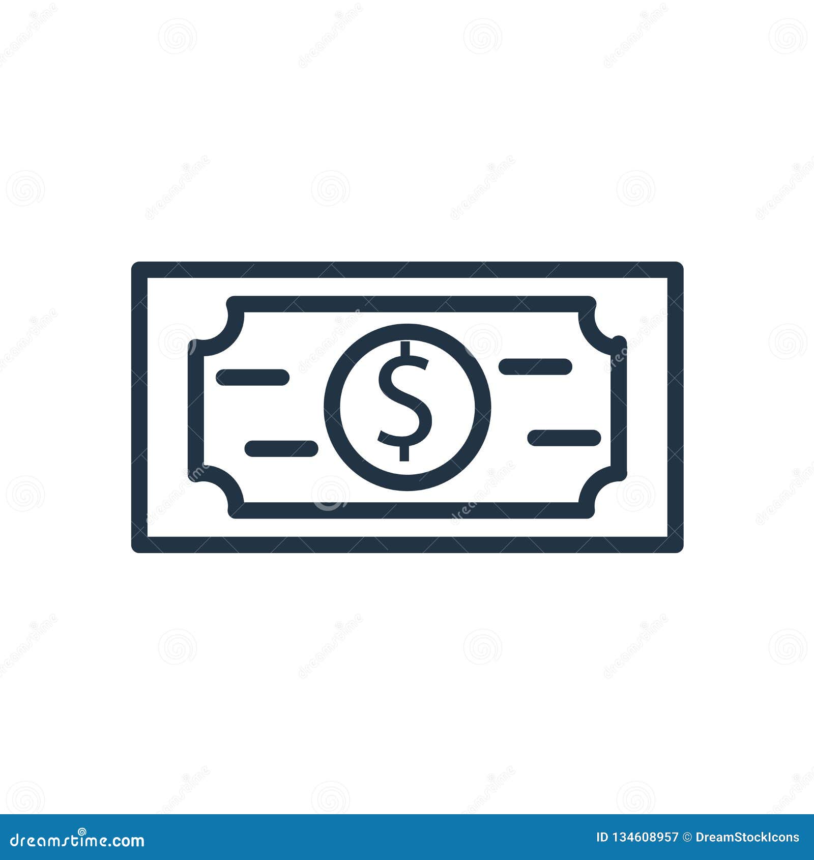 Dollar Bill Icon Vector Isolated On White Background, Dollar Bill Sign ...