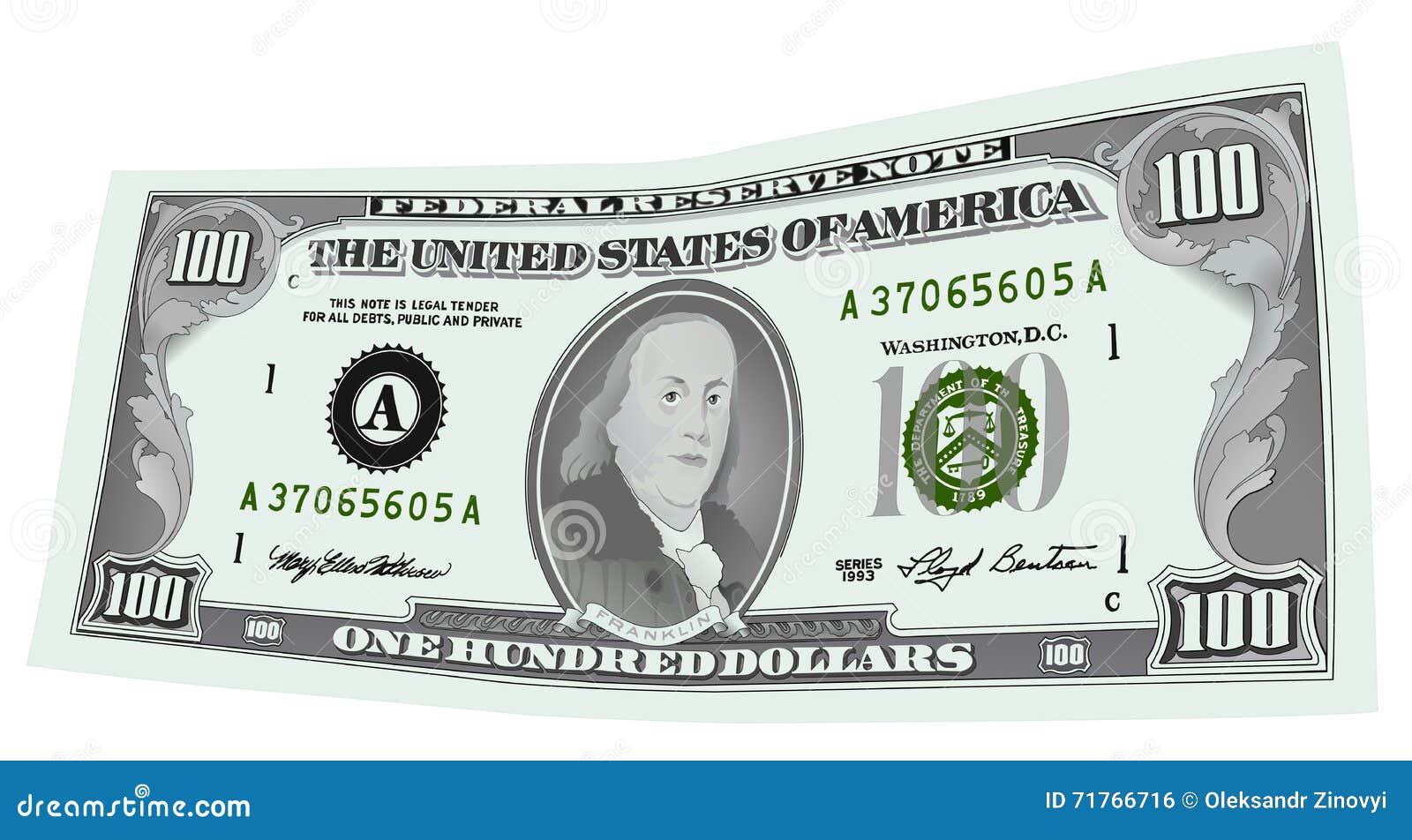 100 Dollar Bill Vector