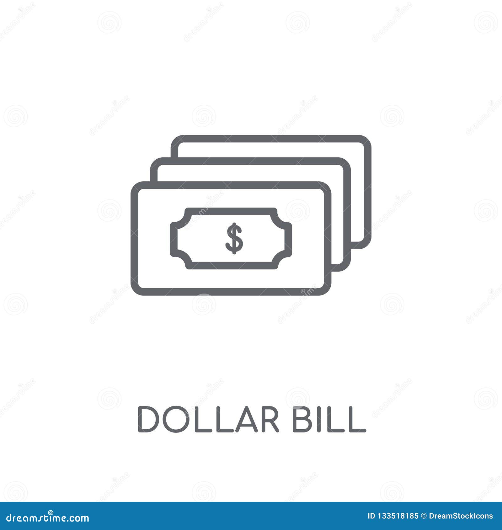 Dollar Bill Linear Icon. Modern Outline Dollar Bill Logo Concept ...
