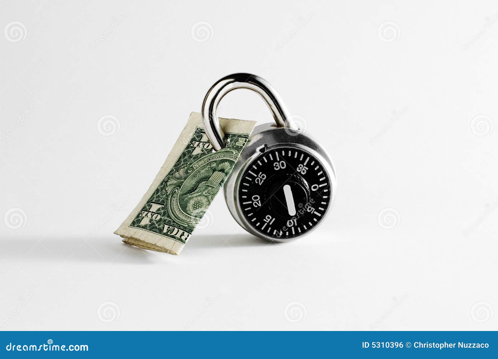 Dollar Bill Locked Up stock photo. Image of invest, currency - 5310396