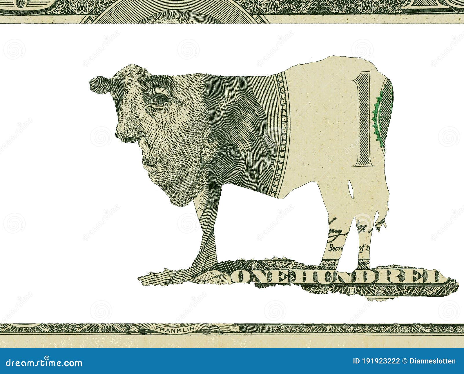 Unique Closeup Computer Graphic Illustration Concept for Idiom Cash Cow ...